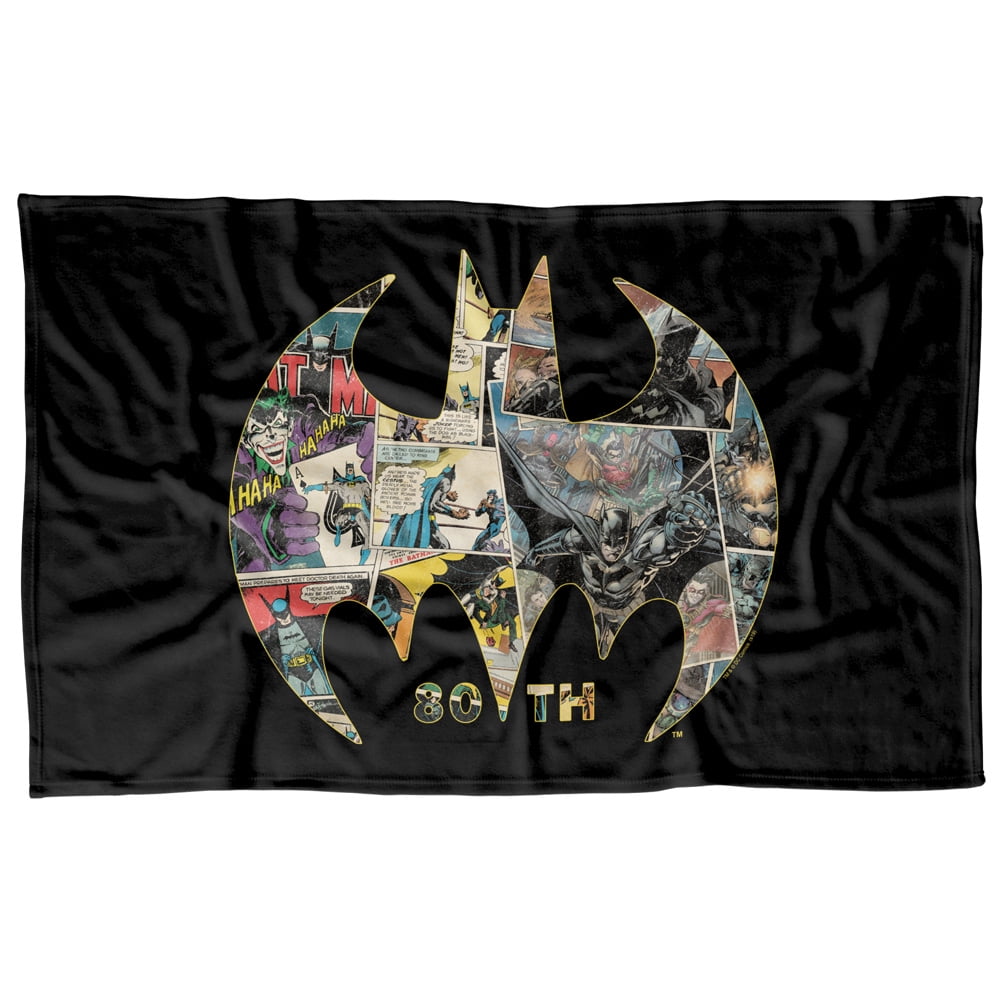 Batman 80Th Shield Fleece Blanket 36' x 58',80Th Shield - Walmart.com