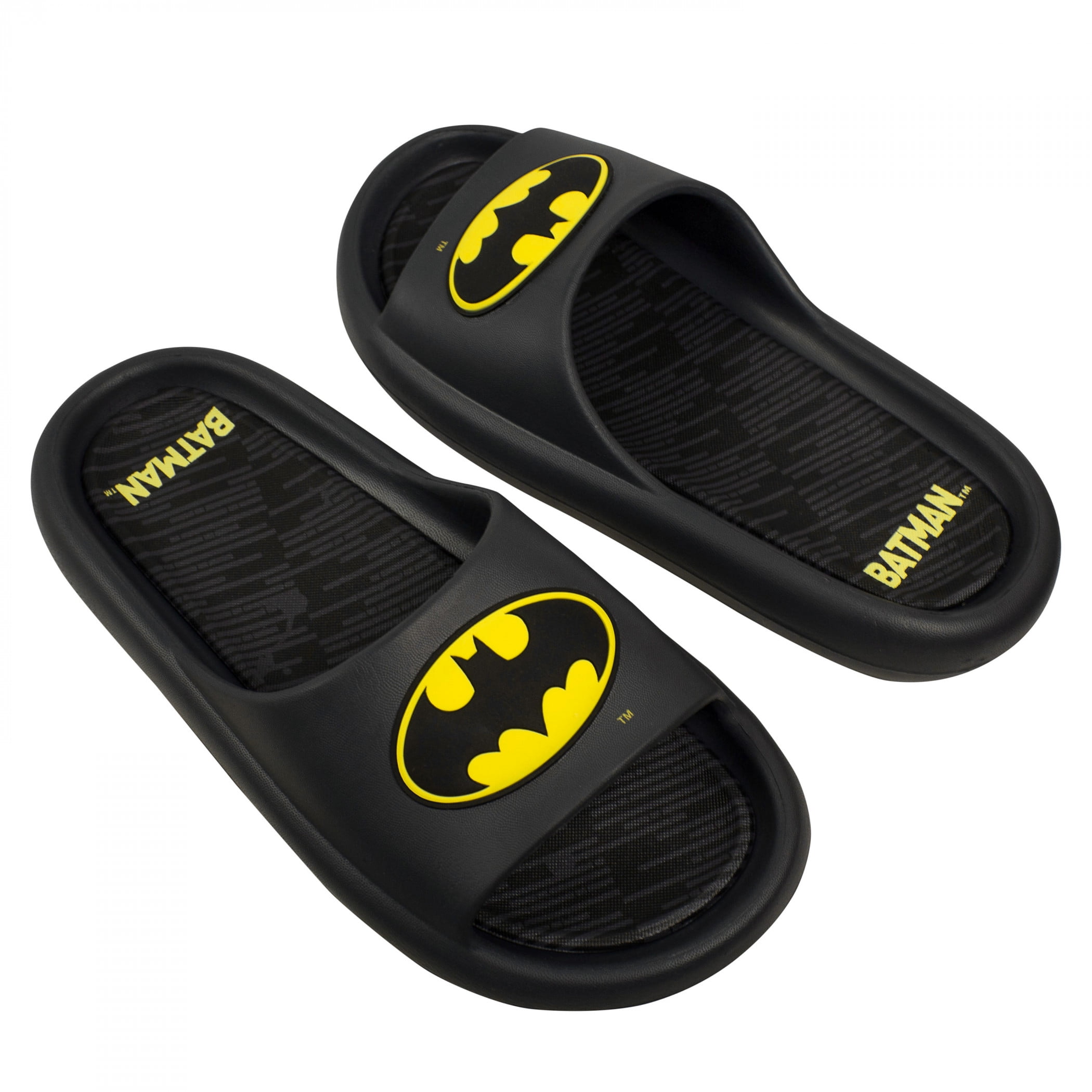 Batman 872378-size11-12 Logo Mens Cloud Comfort Foam Slide Sandals ...