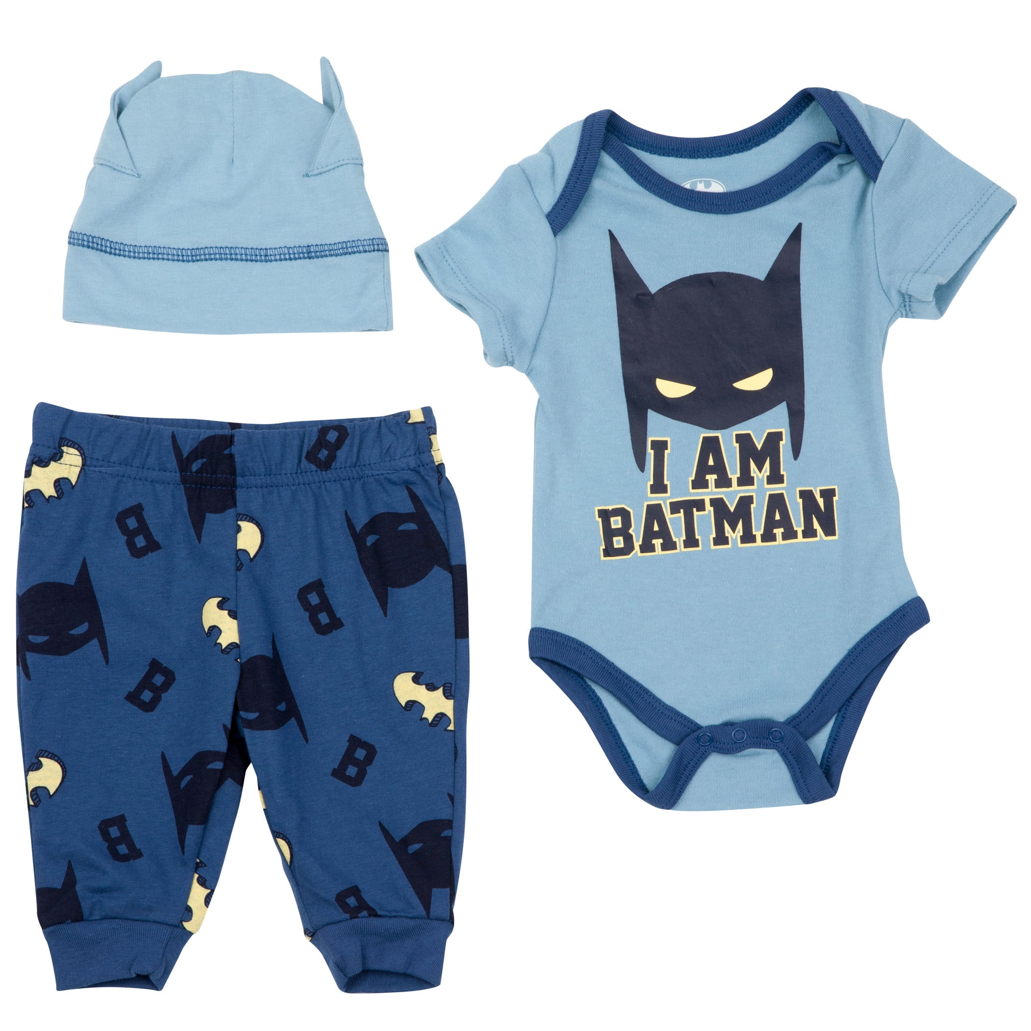 Batman 875030-6-9months Iam Him Infant Set with Cap for Boys, Blue - 6 ...