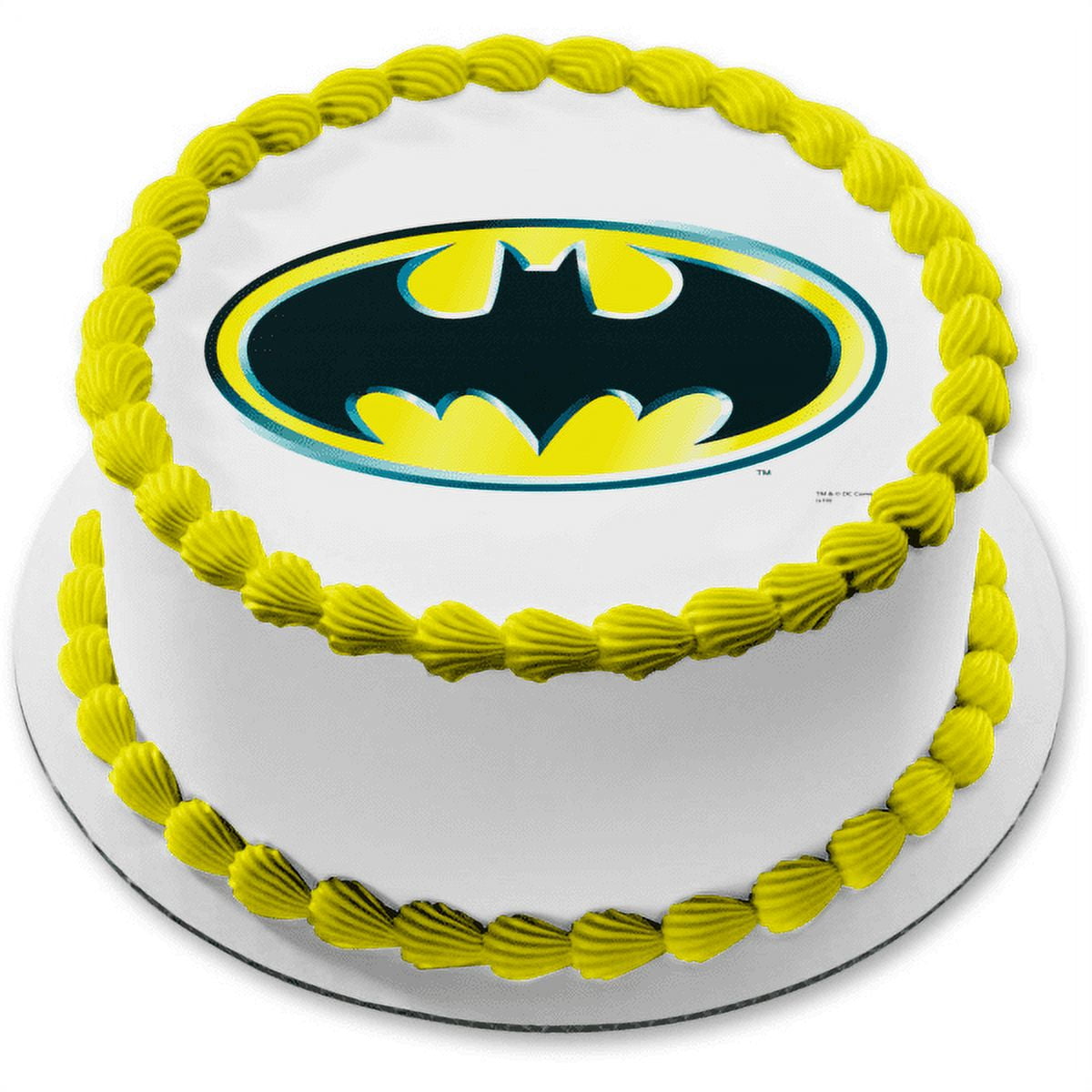 Batman 8in Round Logo Edible Cake Topper Image ABPID07536 - Walmart.com
