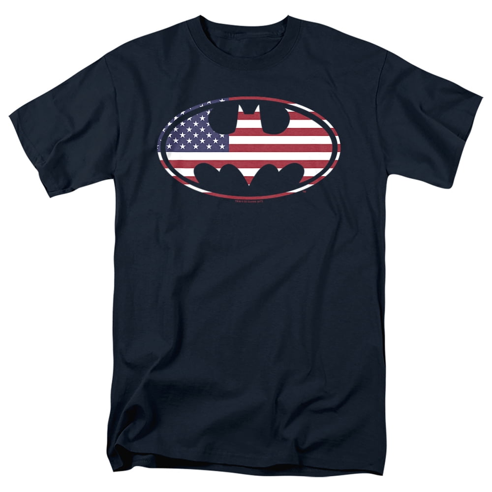 Batman American Flag Oval Unisex Adult T Shirt, Navy, Medium - Walmart.com
