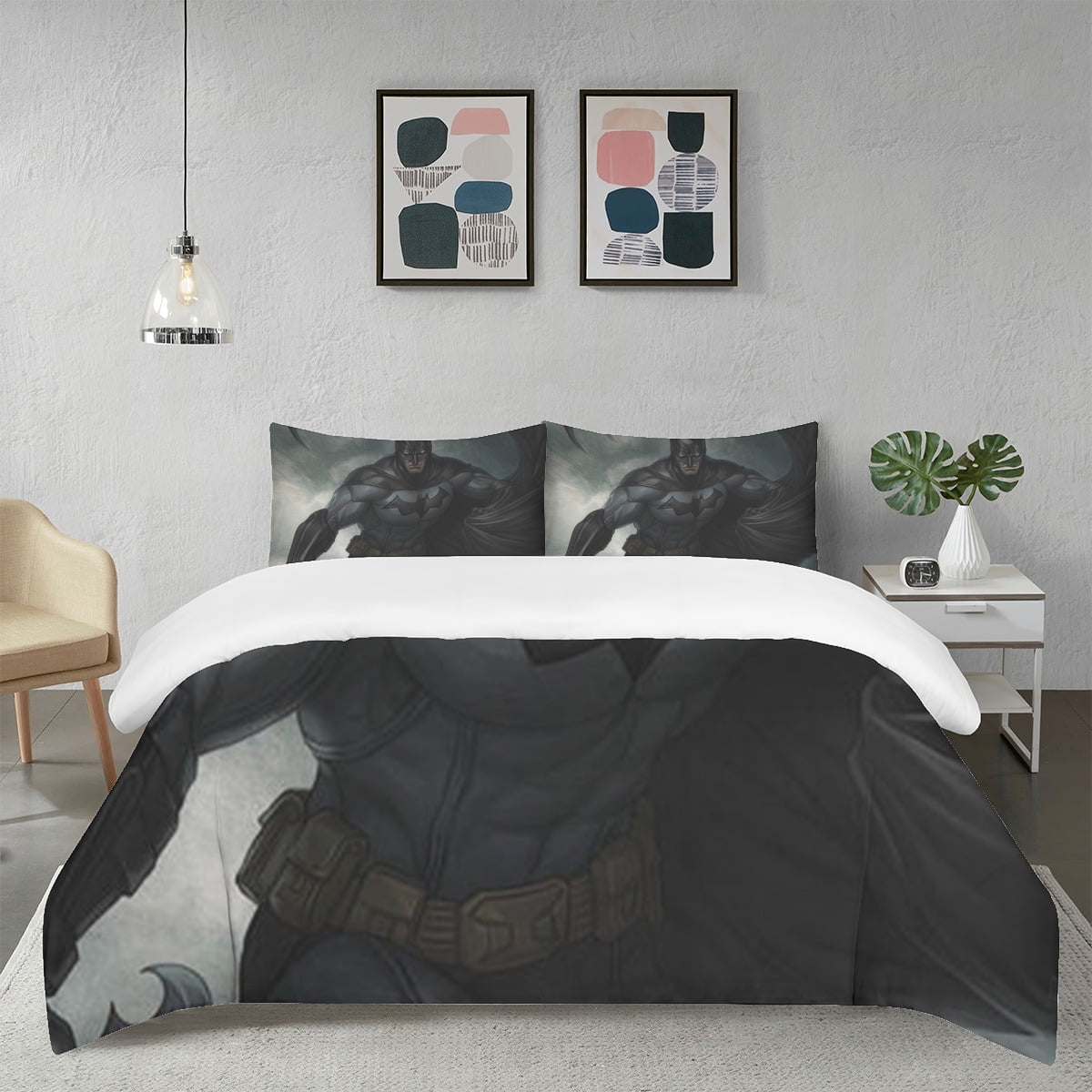 Batman Anime 3 Piece Sheet Set Breathable Duvet Cover with 1 Duvet ...