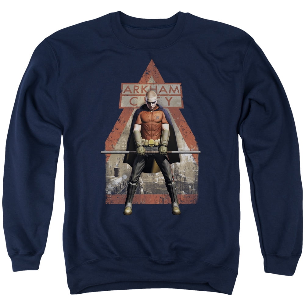 Batman Arkham City Arkham Robin Adult Crewneck Sweatshirt Navy ...