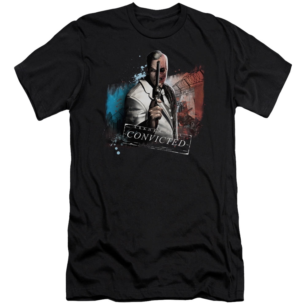 Batman Arkham City Two Face Premium Canvas T-Shirt Adult Slim Fit 30/1 ...