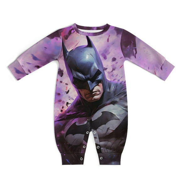 Batman Baby Long Sleeve Rompers Footless Jumpsuits One-Piece Outfits ...