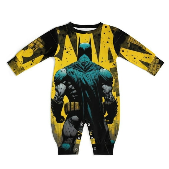 Batman Baby Long Sleeve Rompers Footless Jumpsuits One-Piece Outfits ...