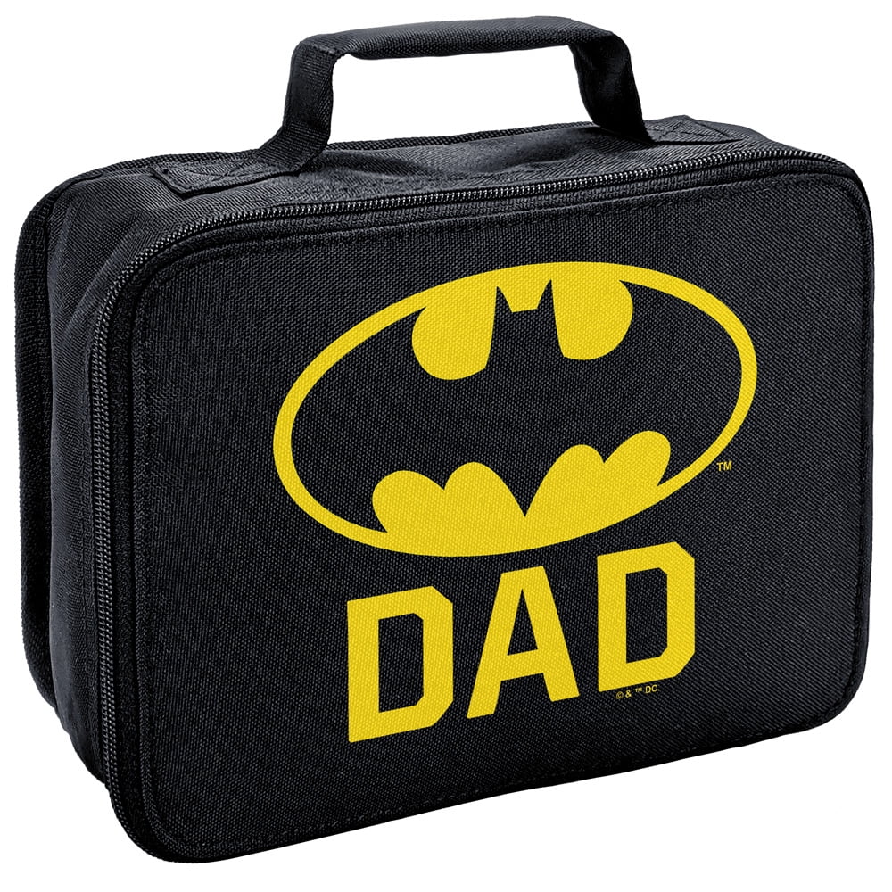 Batman Bat Dad Shield Logo Insulated Soft Sided Lunch Box - Reusable ...