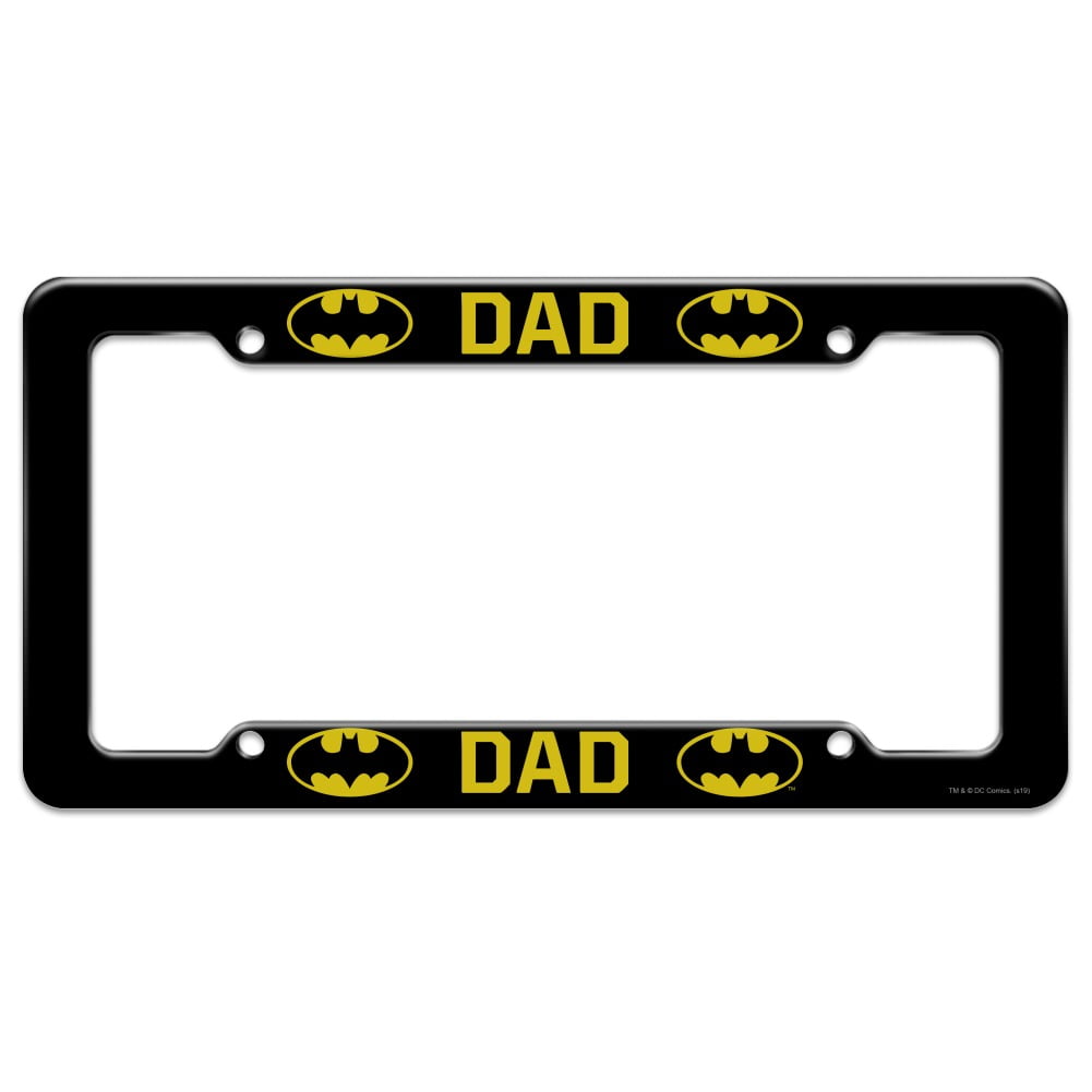 Batman Bat Dad Shield Logo License Plate Tag Frame - Walmart.com