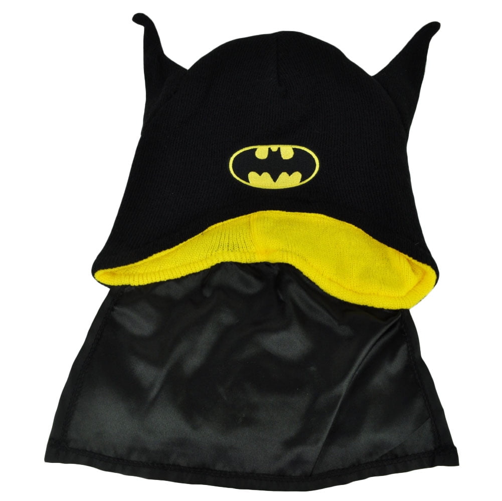 Batman Bat Ears Super Hero Cape Knit Beanie Black Toque DC Comics ...