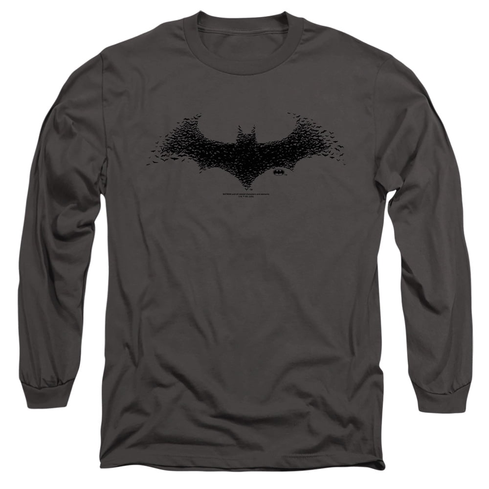 Batman Bat Logo 1 Unisex Adult Long-Sleeve T Shirt,Charcoal, 3X-Large ...