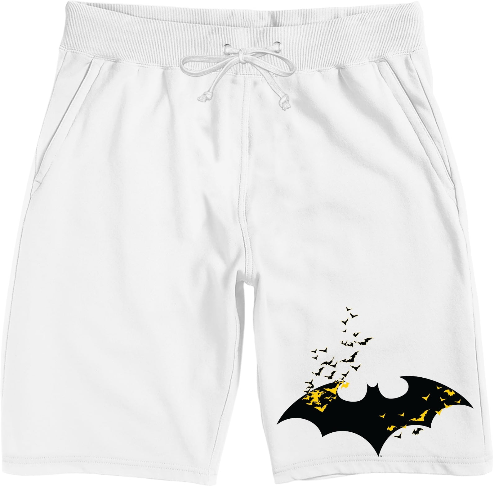 Batman Bat Logo With Flying Bats Men's White Graphic Sleep Shorts-XL ...