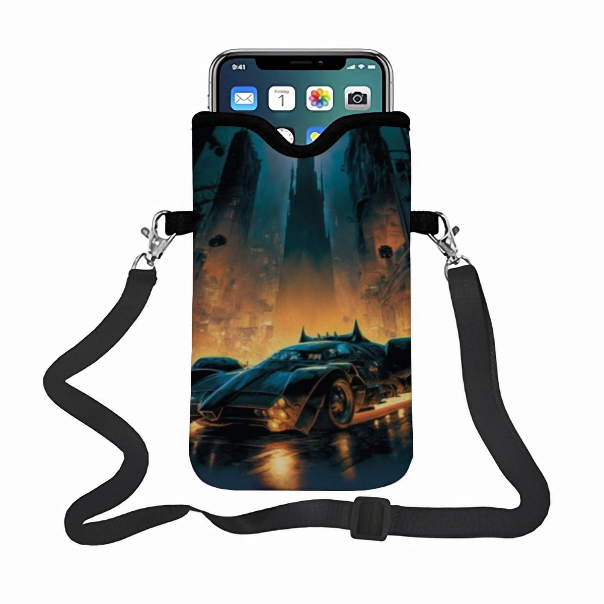 Batman Bat Man crossbody phone holder, equipped with an adjustable ...