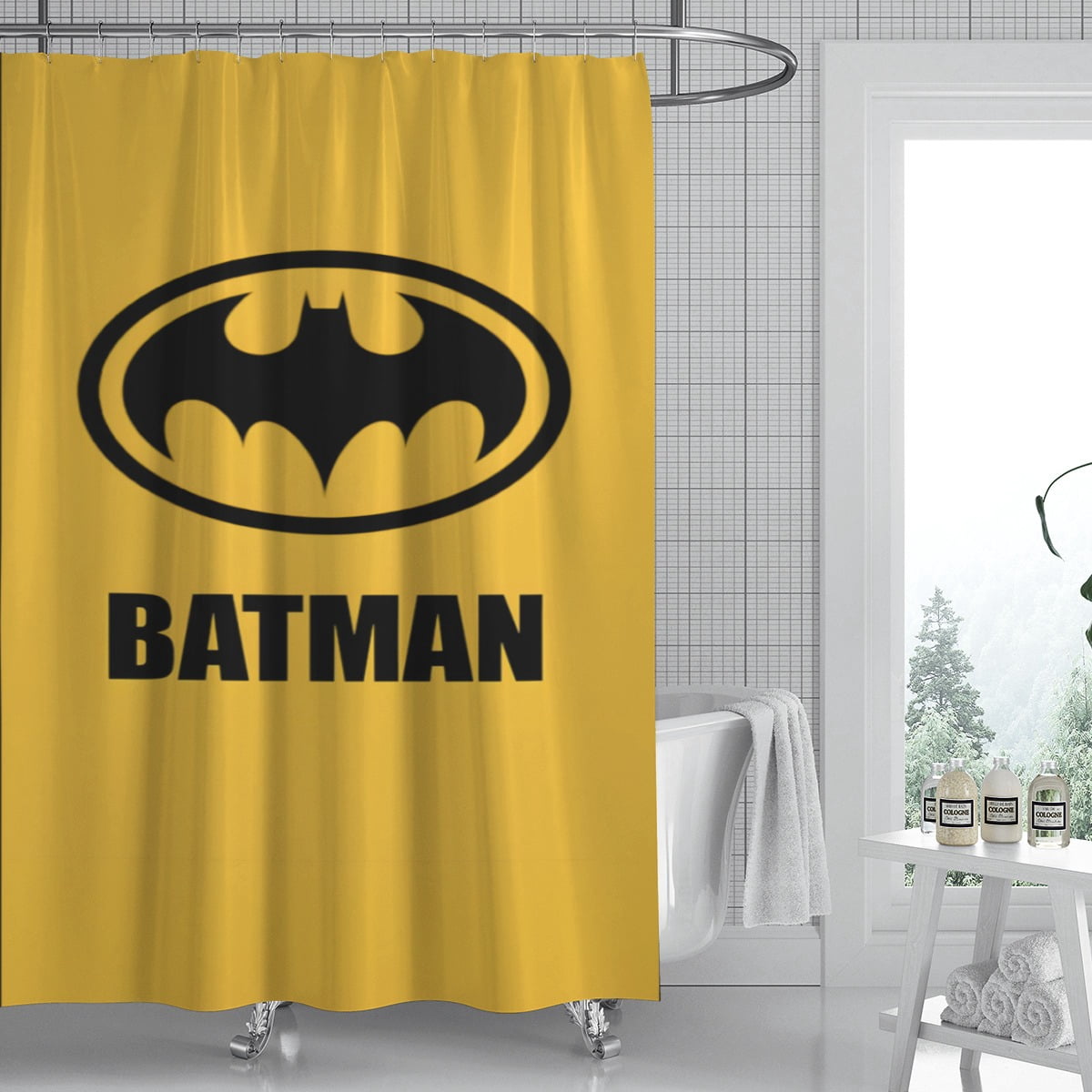 Batman Bat Man shower curtain boasts a stunning motif, is waterproof ...