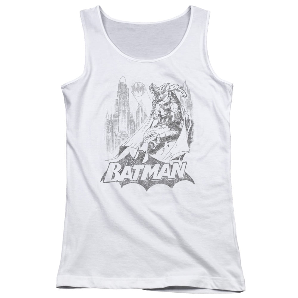 Batman Bat Sketch Junior Women's Tank Top White - Walmart.com