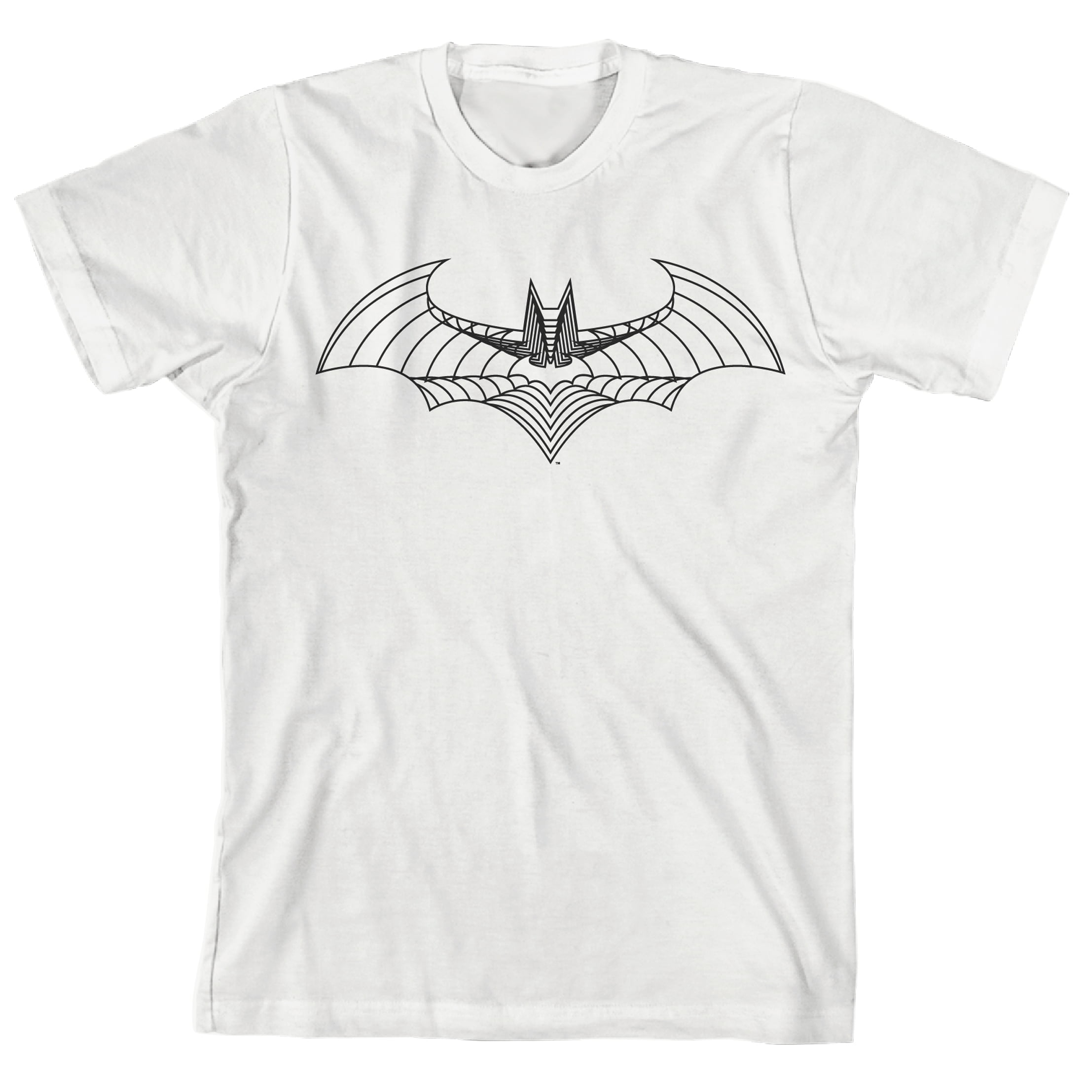 Batman Bat Symbol Line Art Youth Boy's White T-Shirt-XS - Walmart.com