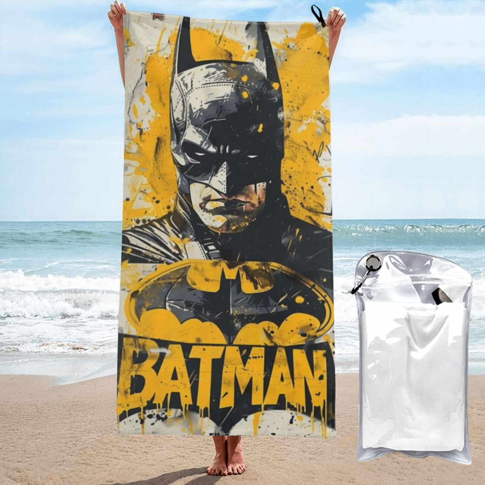 Batman Beach Towel Soft Lightweight Quick Dry Bath Towels Kids Adults ...