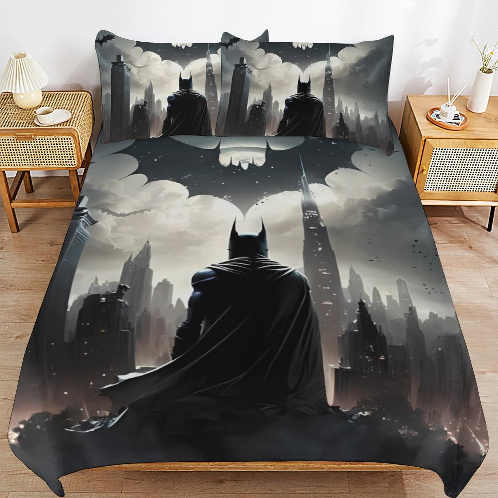 Batman Bed Duvet Cover Microfiber Bedding Sets 3D Printed Lightweight 3 ...
