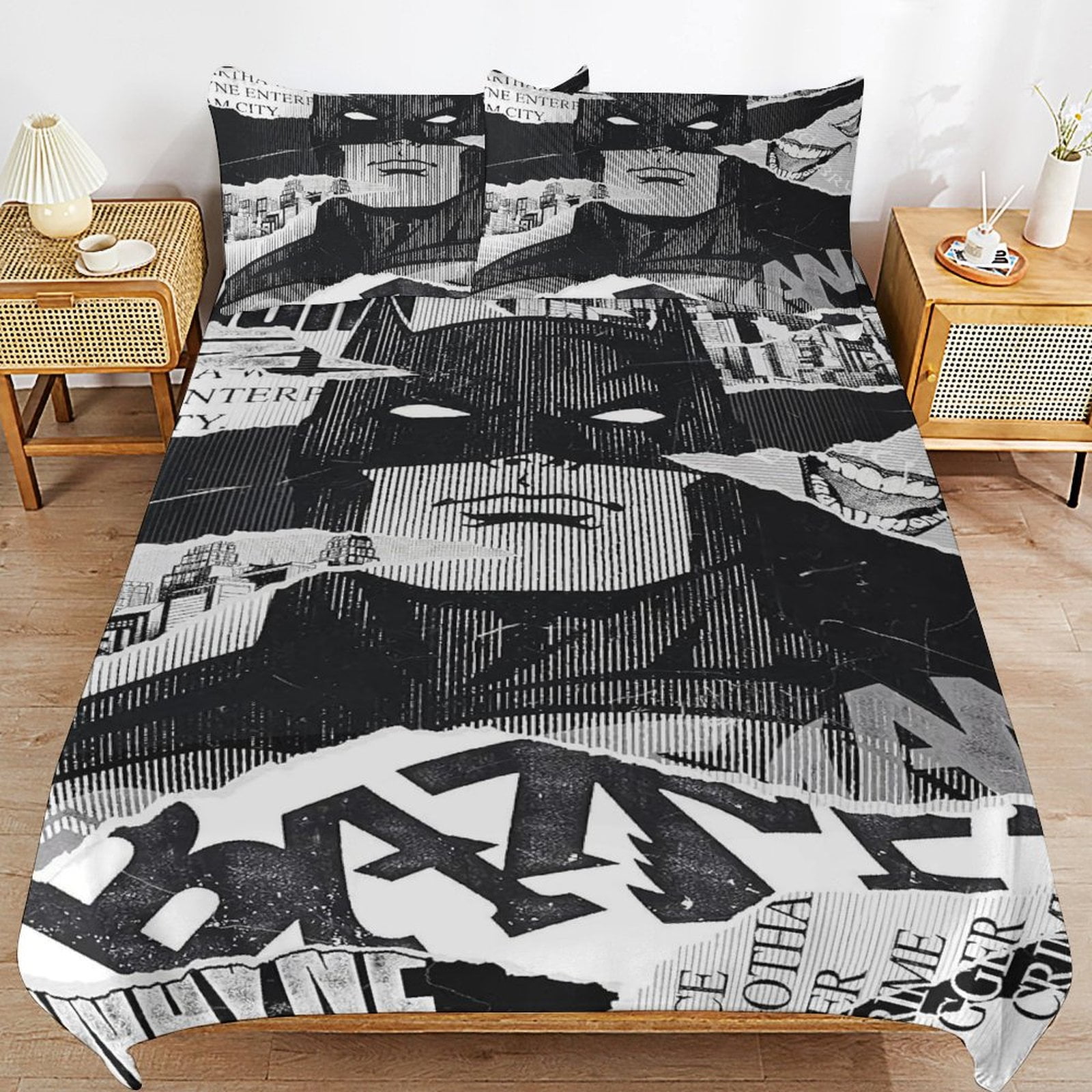 Batman Bedding Sets Ultra Soft Skin-Friendly Duvet Cover 3 Piece, Cute ...