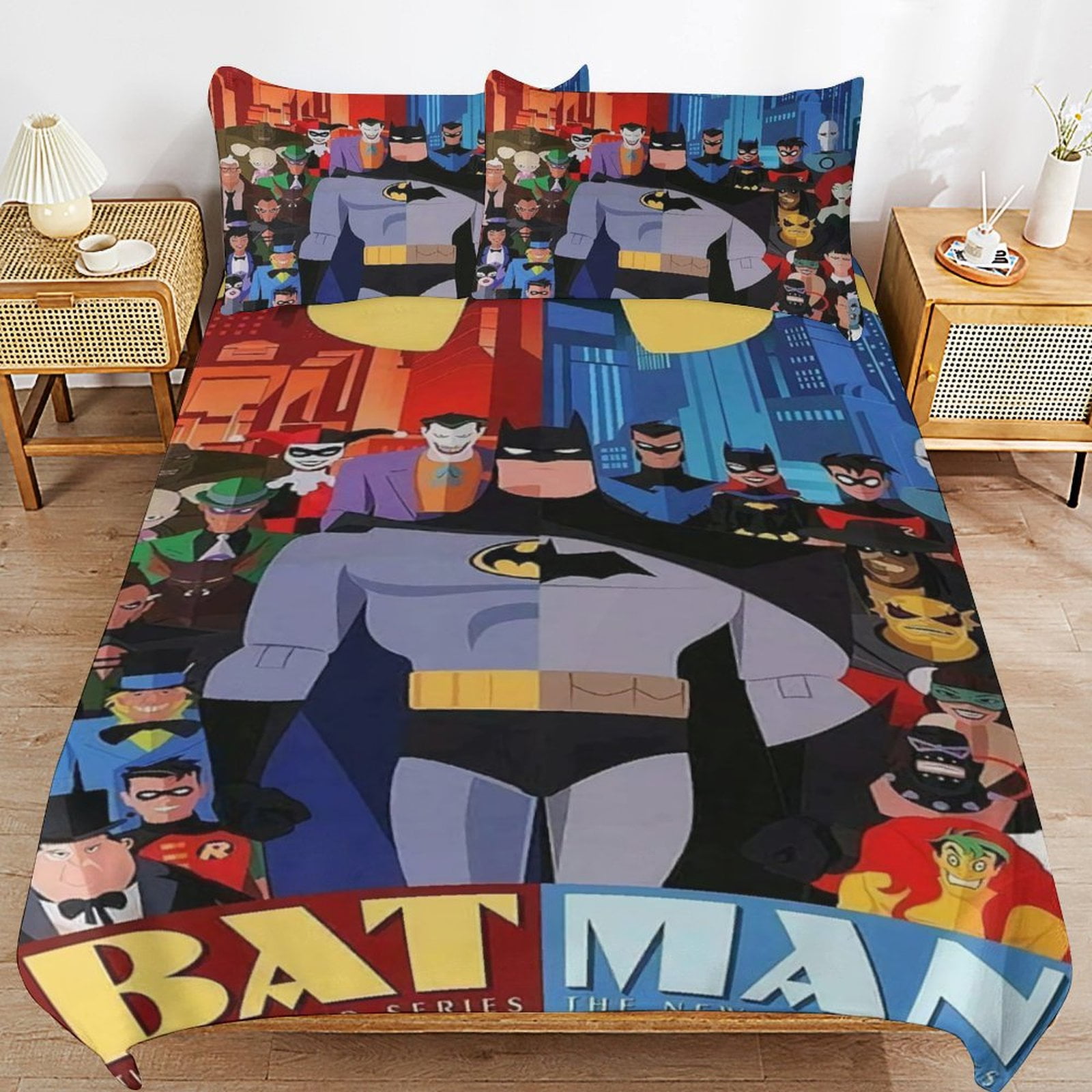 Batman Bedding Sets Ultra Soft Skin-Friendly Duvet Cover 3 Piece, Cute ...