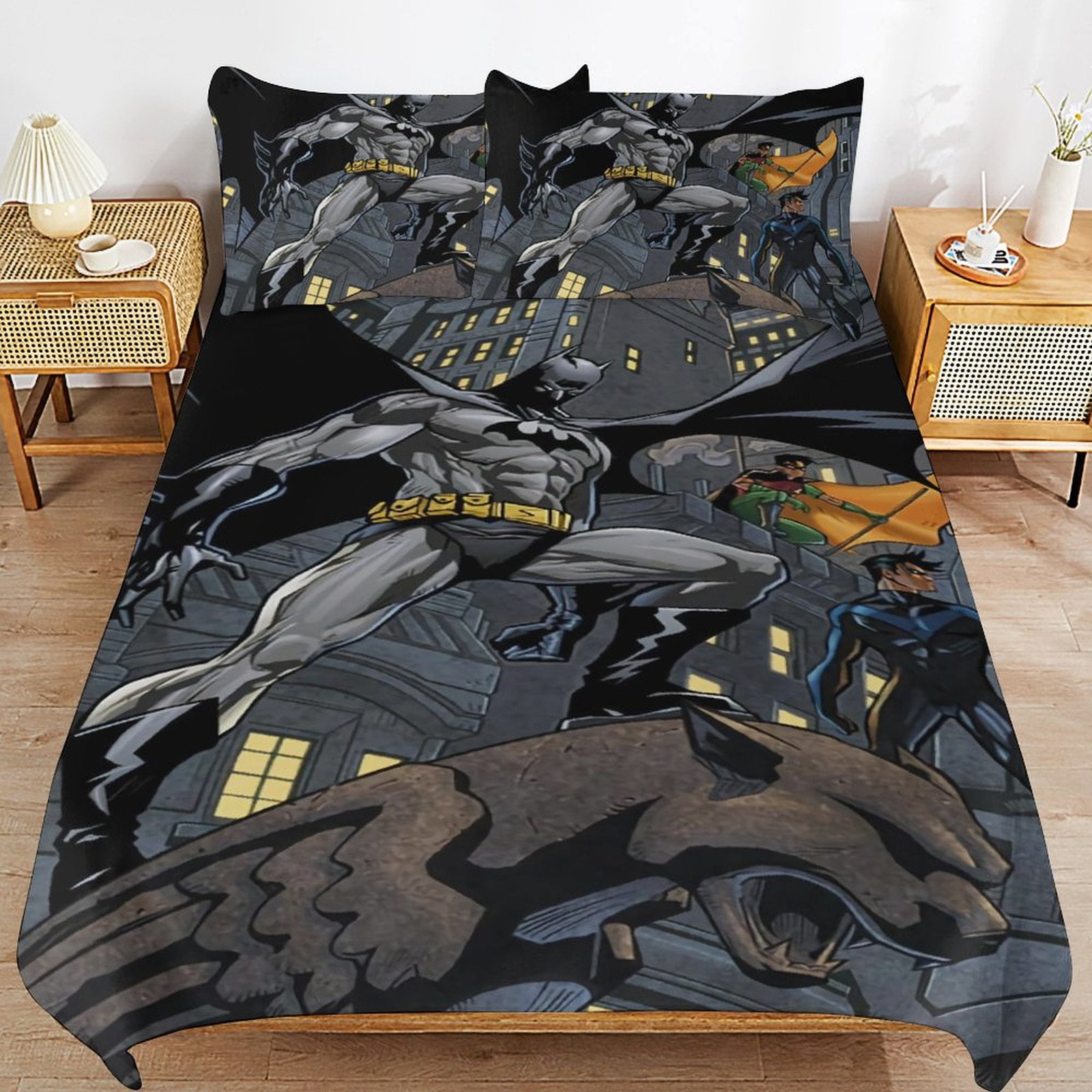 Batman Bedding Sets Ultra Soft Skin-Friendly Duvet Cover 3 Piece, Cute ...