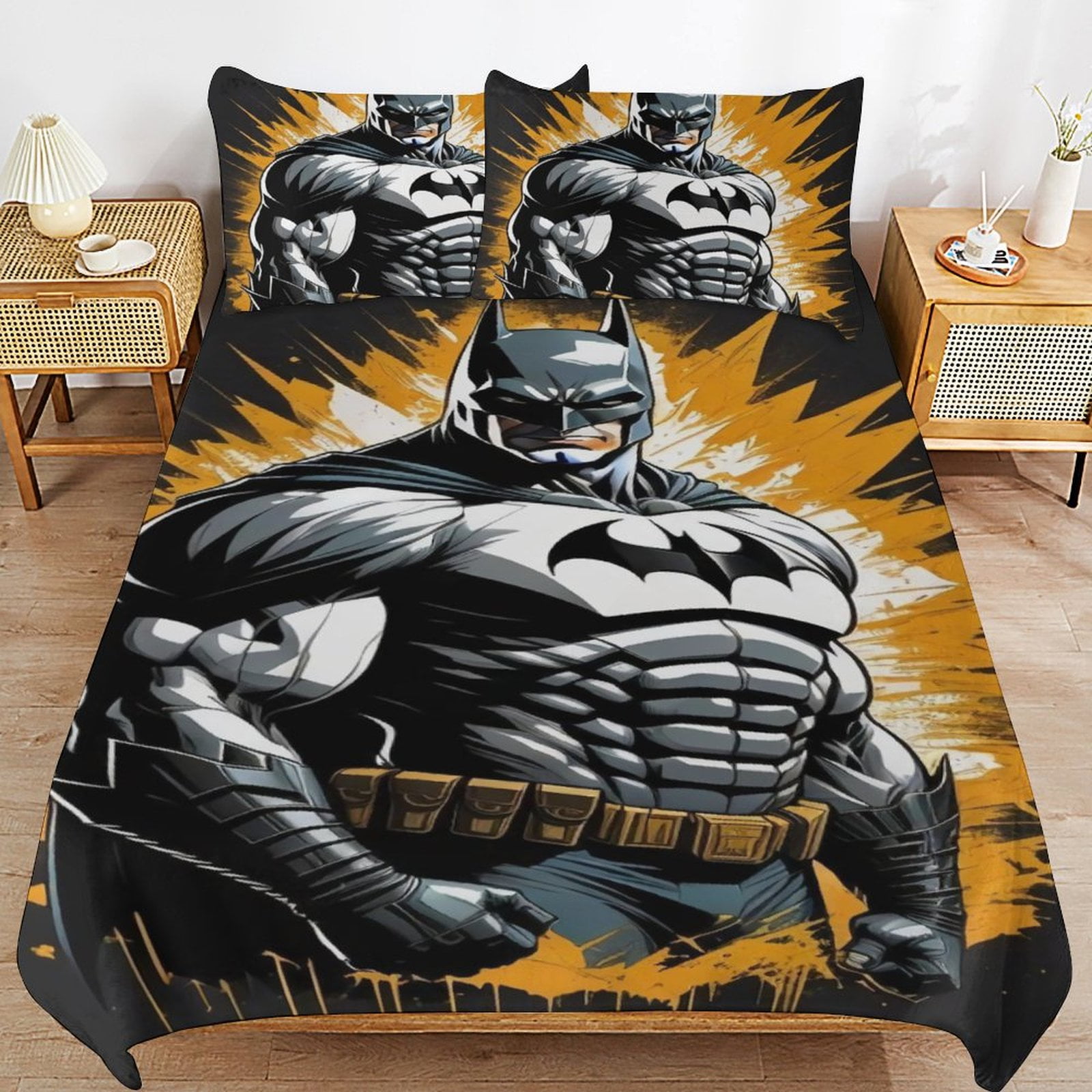 Batman Bedding Sets Ultra Soft Skin-Friendly Duvet Cover 3 Piece, Cute ...