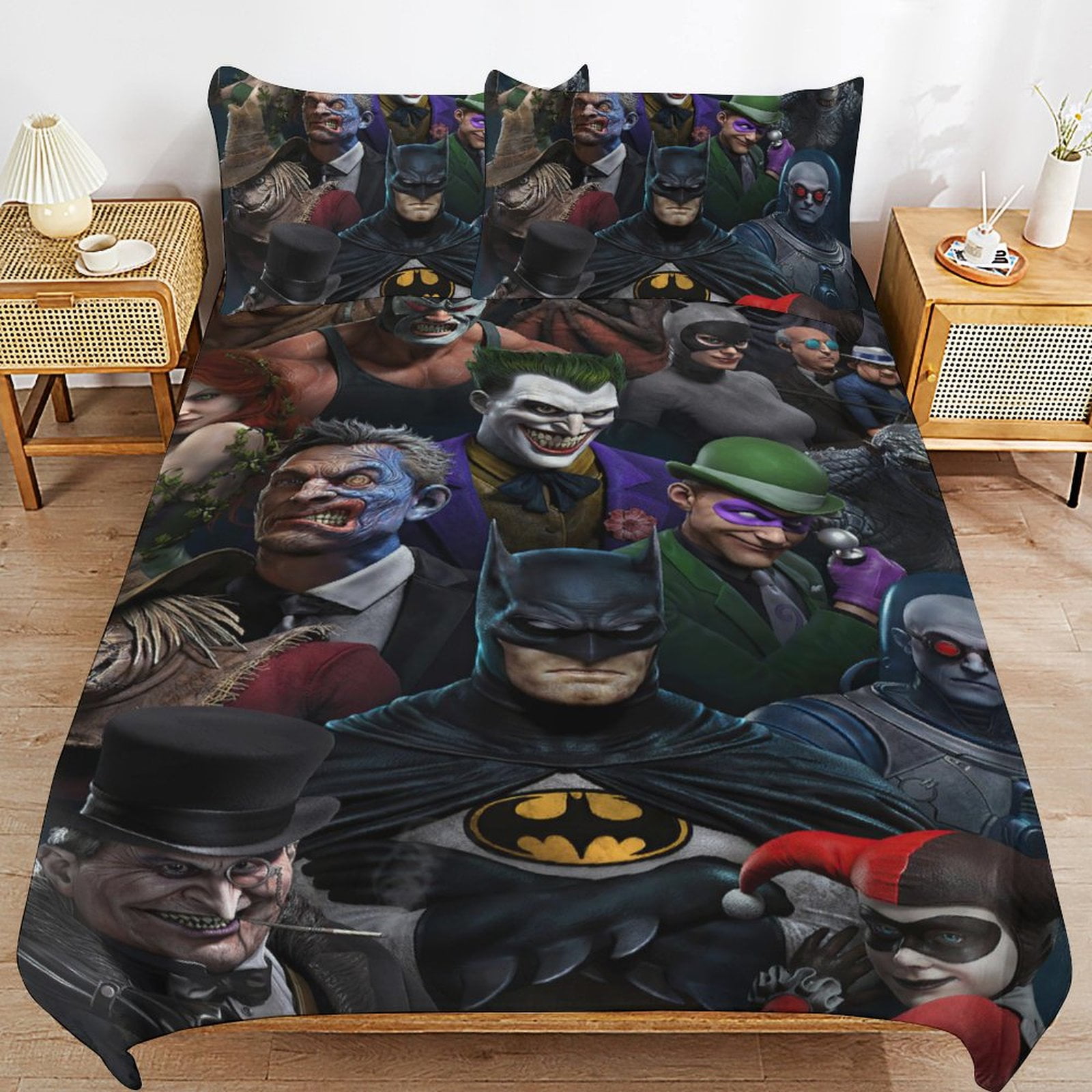 Batman Bedding Sets Ultra Soft Skin-Friendly Duvet Cover 3 Piece, Cute ...