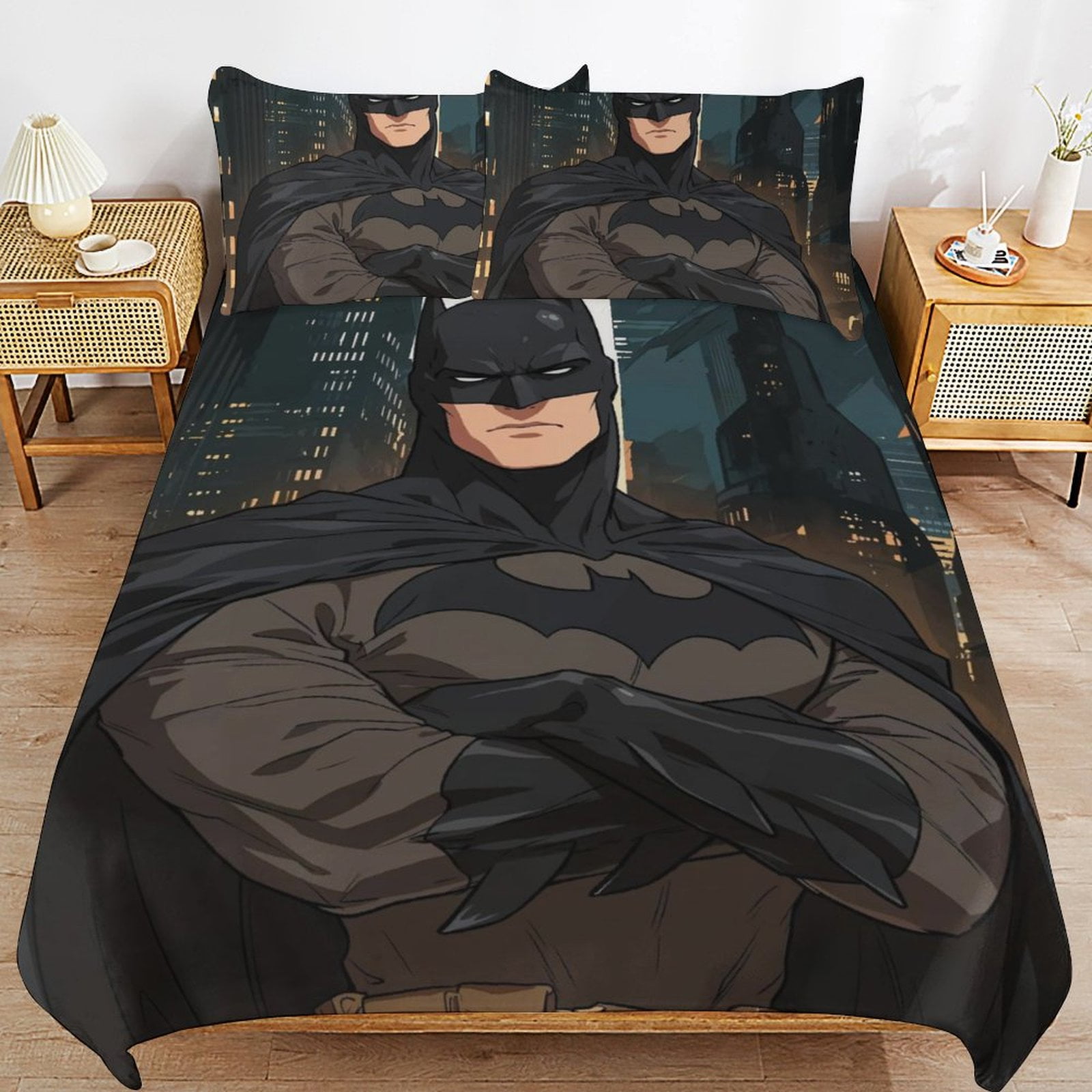 Batman Bedding Sets Ultra Soft Skin-Friendly Duvet Cover 3 Piece, Cute ...