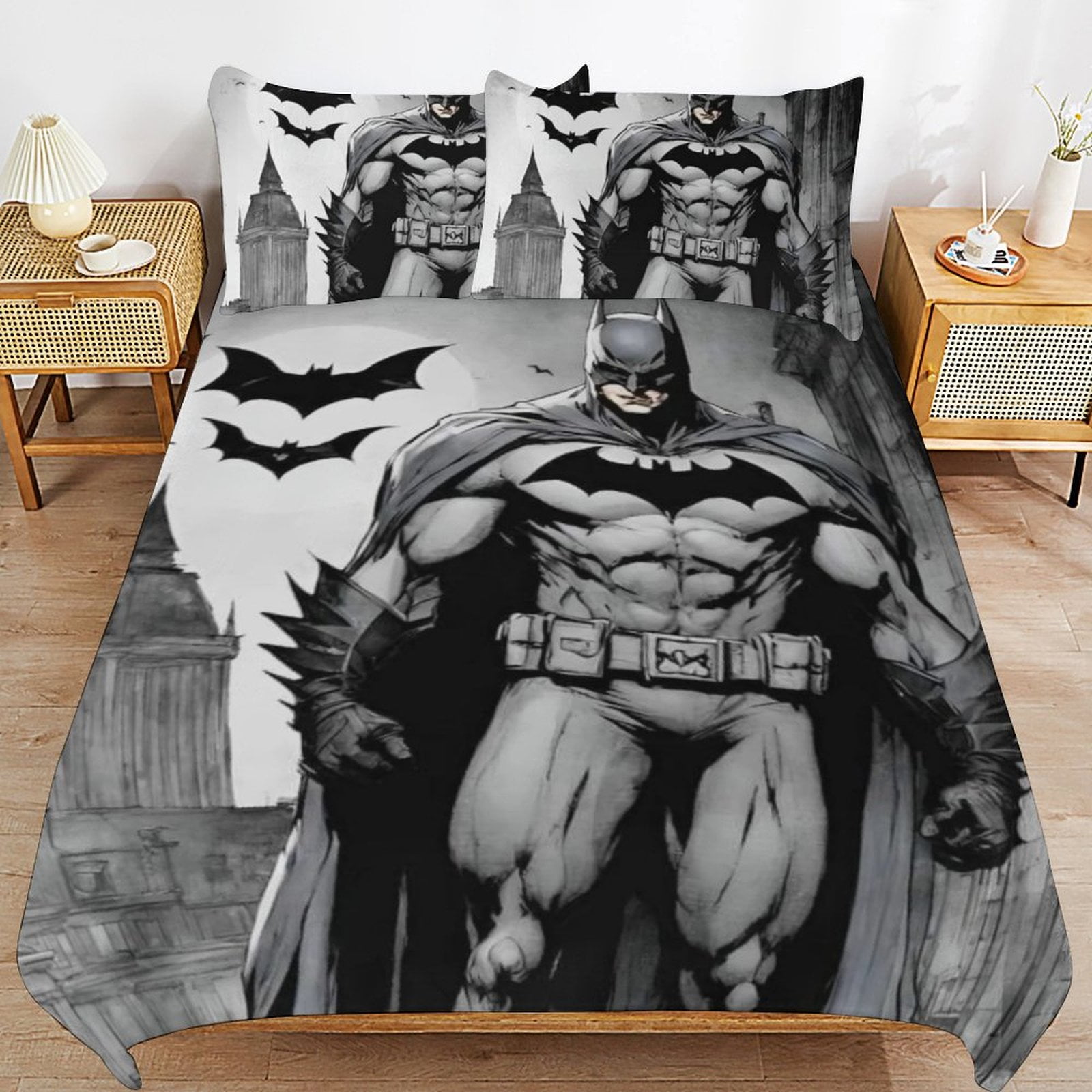 Batman Bedding Sets Ultra Soft Skin-Friendly Duvet Cover 3 Piece, Cute ...