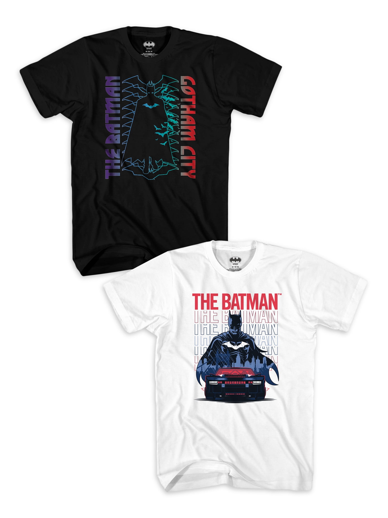 Batman Big Boys Shadow Race Graphic Casual T-Shirt, 2-Pack, Sizes 4-18 ...