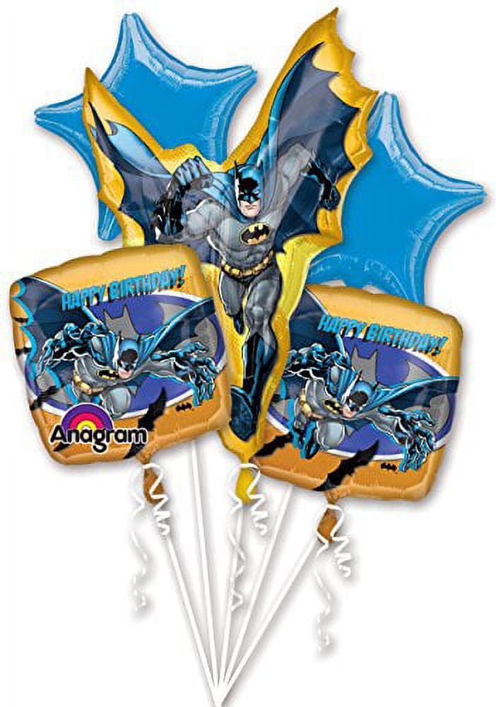 Batman Birthday Balloon Bouquet - 5 Batman Balloons - Walmart.com