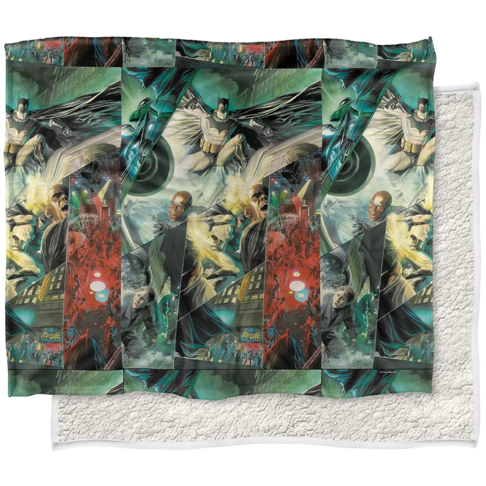 Batman Blanket, 50"x60", Alex Ross Panels Silky Touch Sherpa Back Super ...