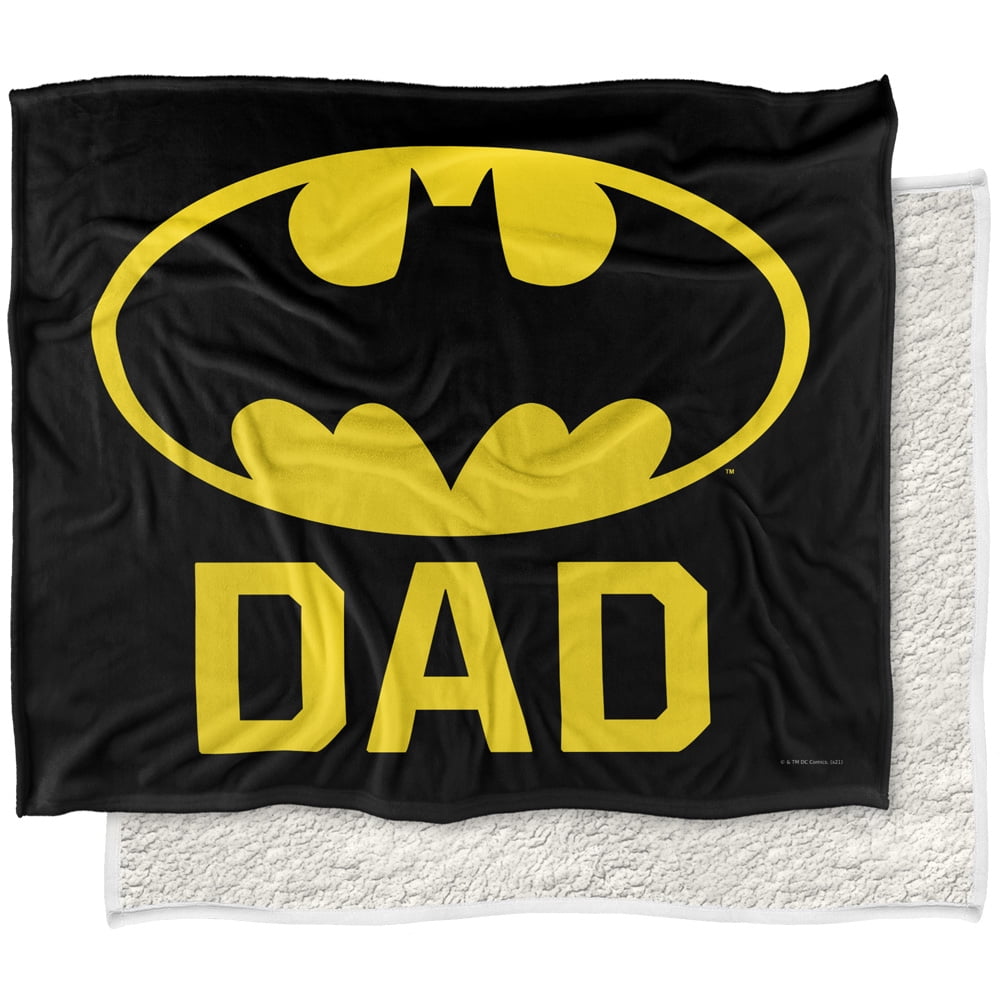 Batman Blanket, 50"x60", Bat Dad Silky Touch Sherpa Back Super Soft ...