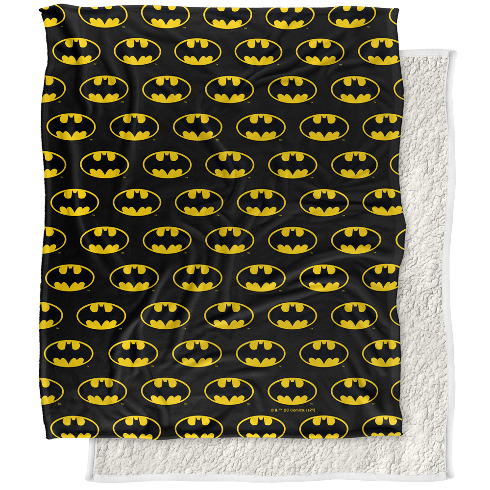 Batman Blanket, 50"x60", Classic Bat Shield Logo Pattern Silky Touch ...