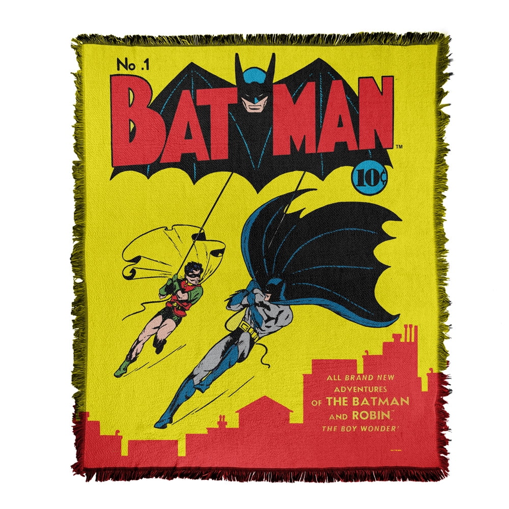 Batman Blanket, 50'x60' No.1 Comic Cover Woven Tapestry Cotton Blend ...