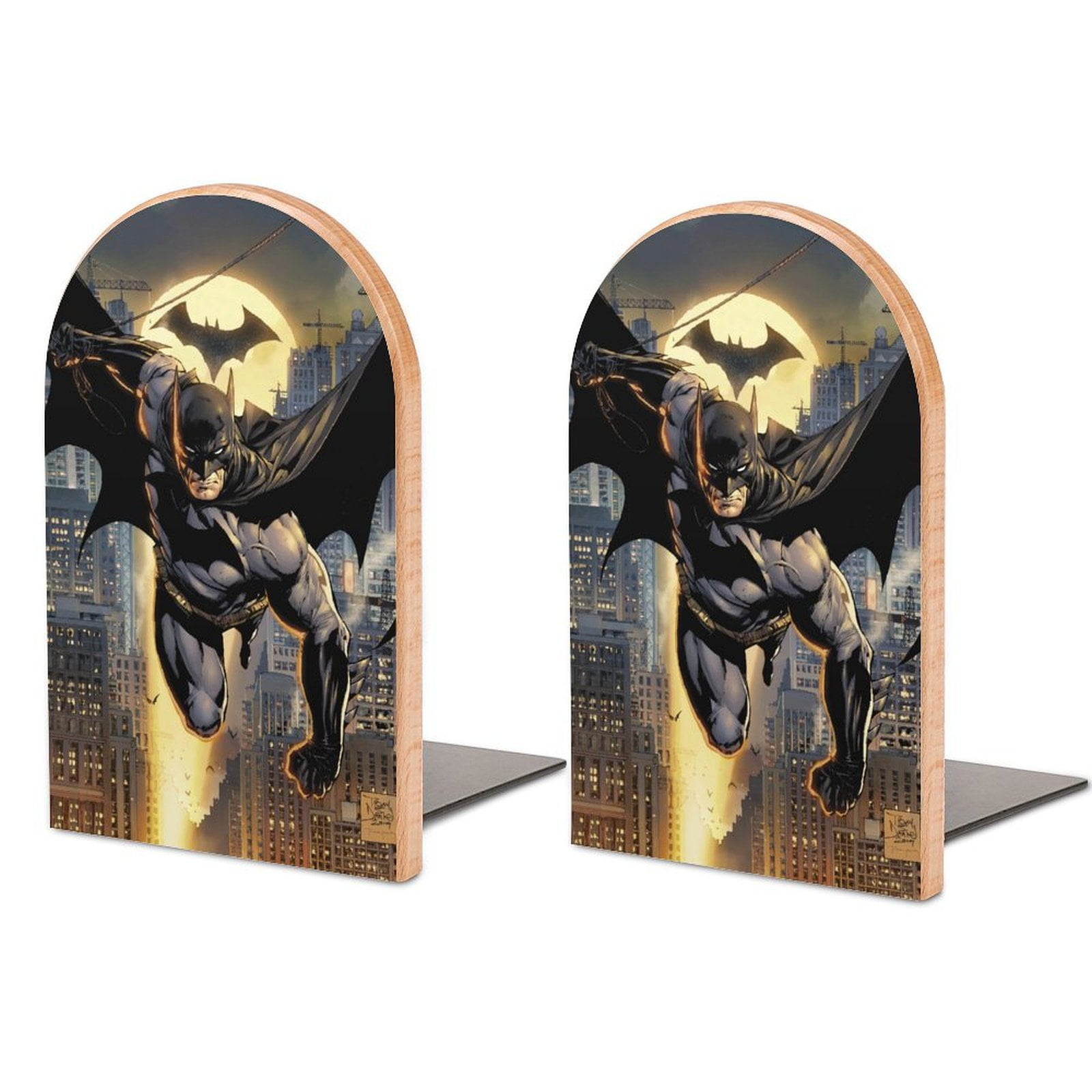 Batman Book Ends,Wood Bookend,Bookend for Shelves,Home Decorative ...