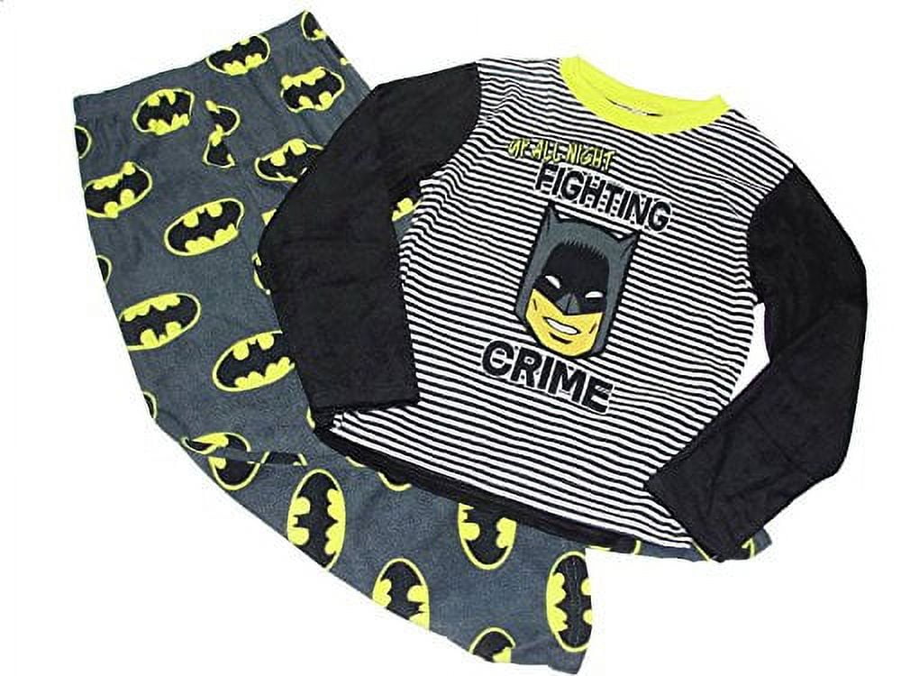 Batman Boy's Up All Night Fighting Crime Fleece Pajama Set, Size 10 ...