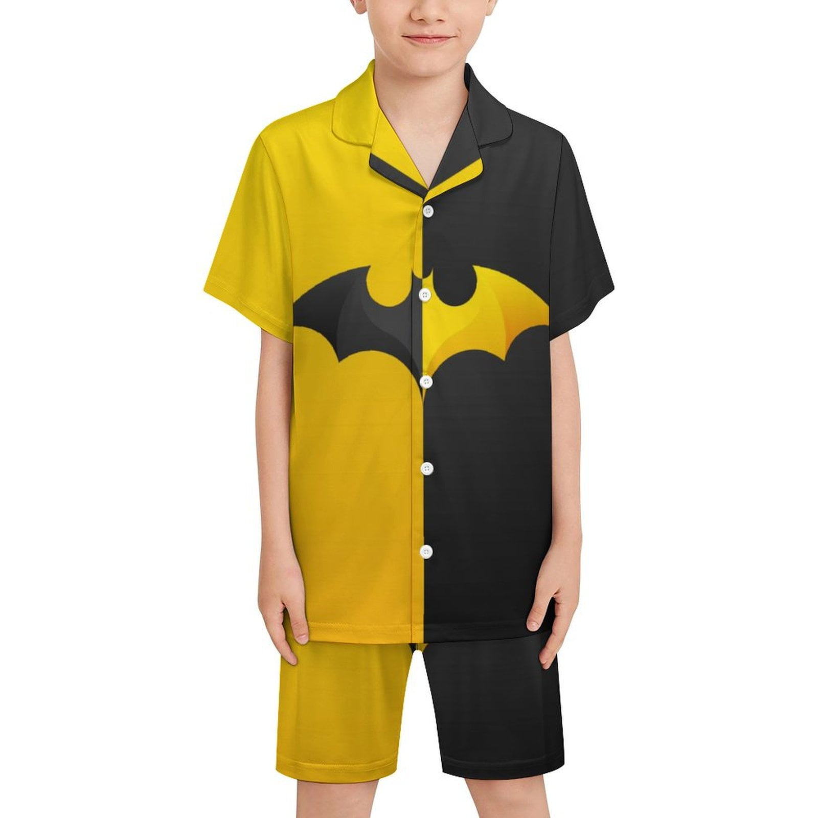 Batman Boys 2-Piece Satin Pajama Set Short Sleeve Top And Shorts, Soft ...