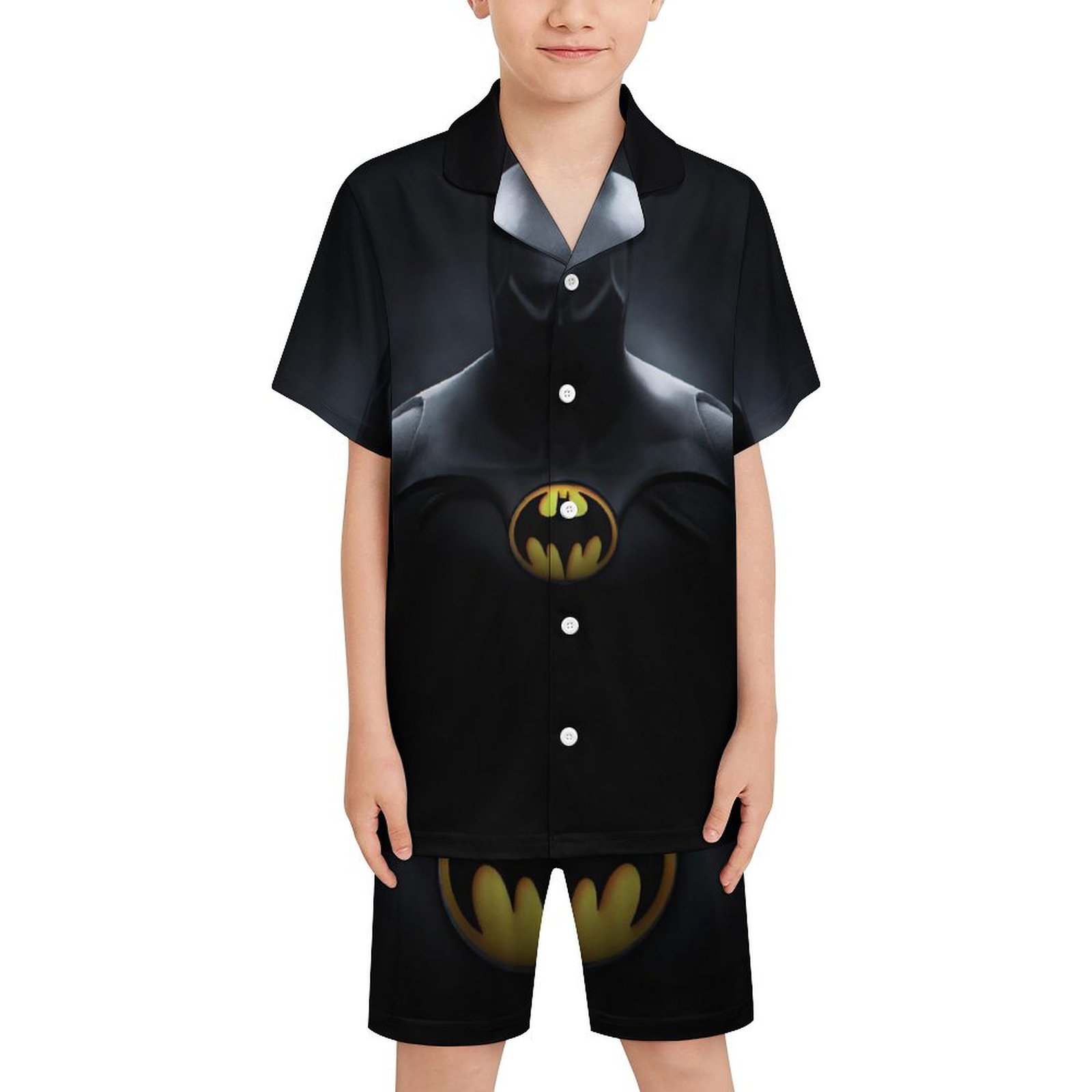 Batman Boys 2-Piece Satin Pajama Set Short Sleeve Top And Shorts, Soft ...