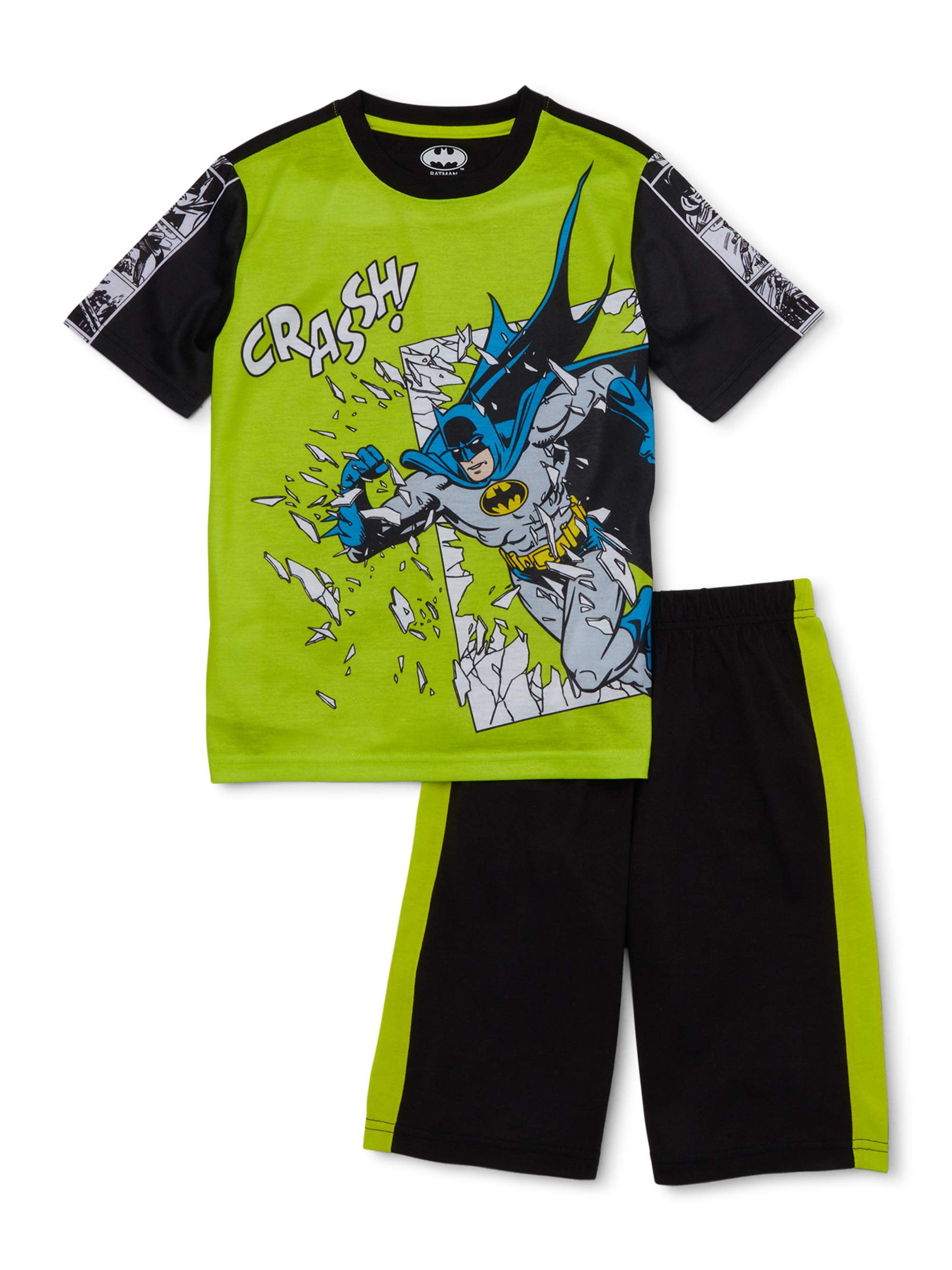 Batman Boys Exclusive 4-12 Short Sleeve with Shorts 2-Piece Pajama Set ...