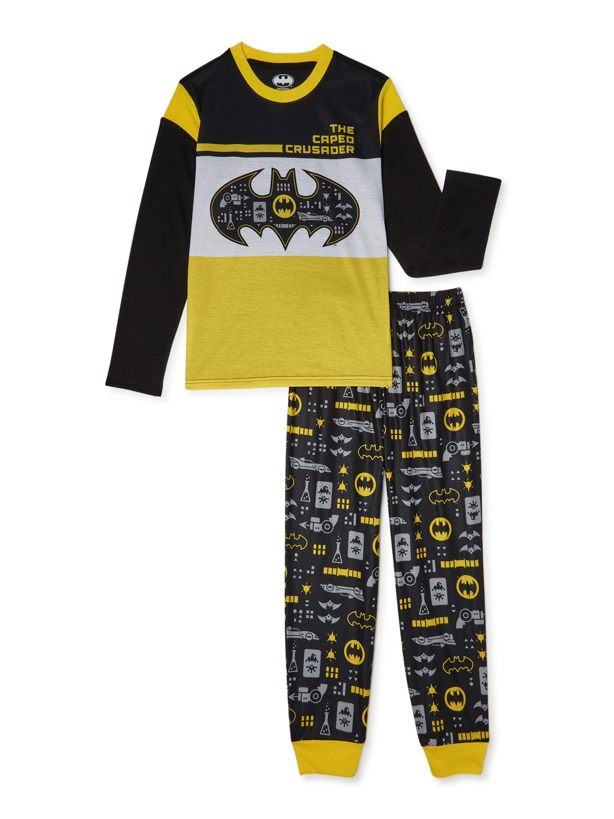 Batman Boys Long Sleeve Pajama Set, 2-Piece, Sizes 4-12 - Walmart.com