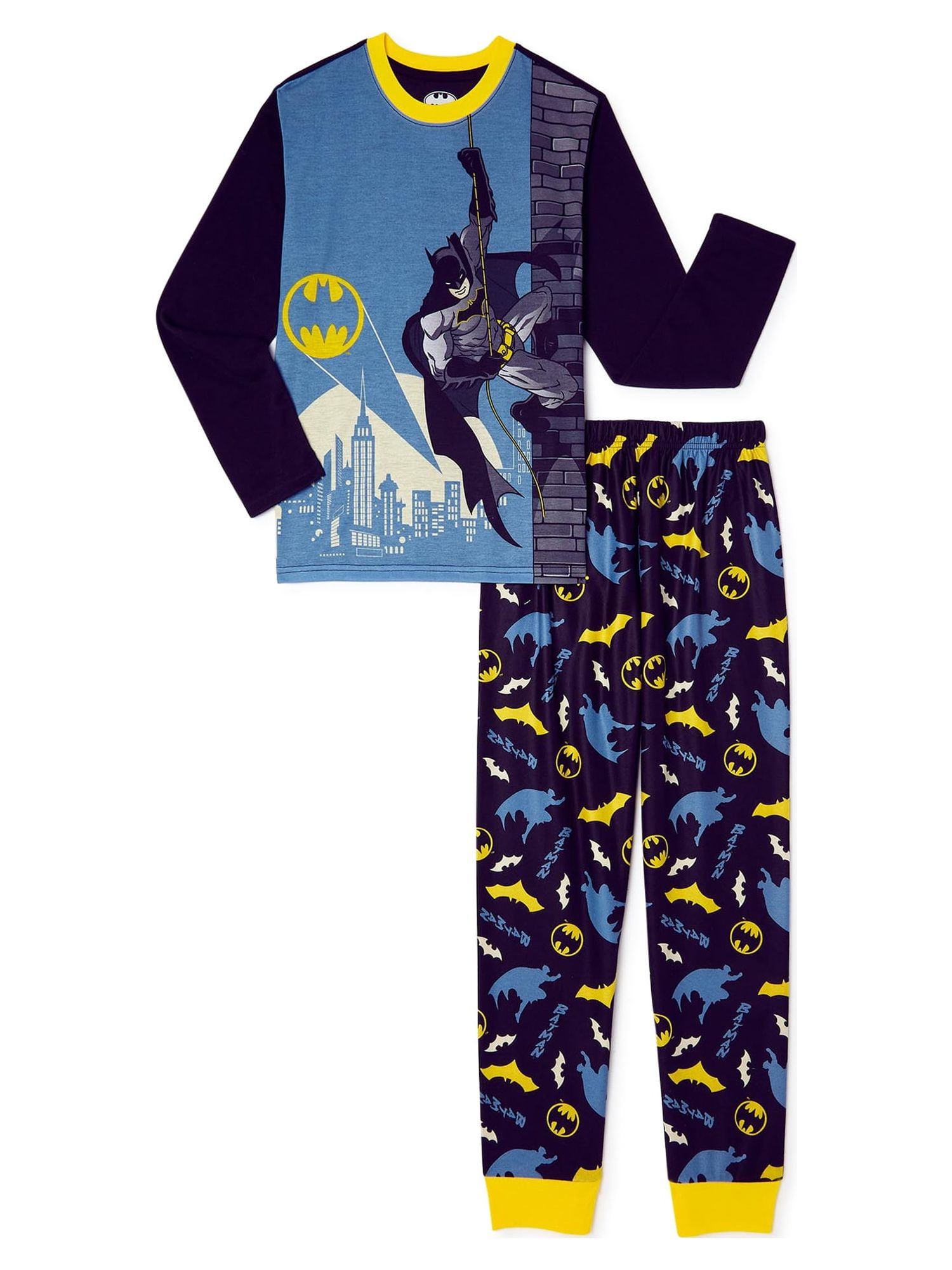 Batman Boys Long Sleeve Pajama Set, 2-Piece, Sizes 4-12 - Walmart.com