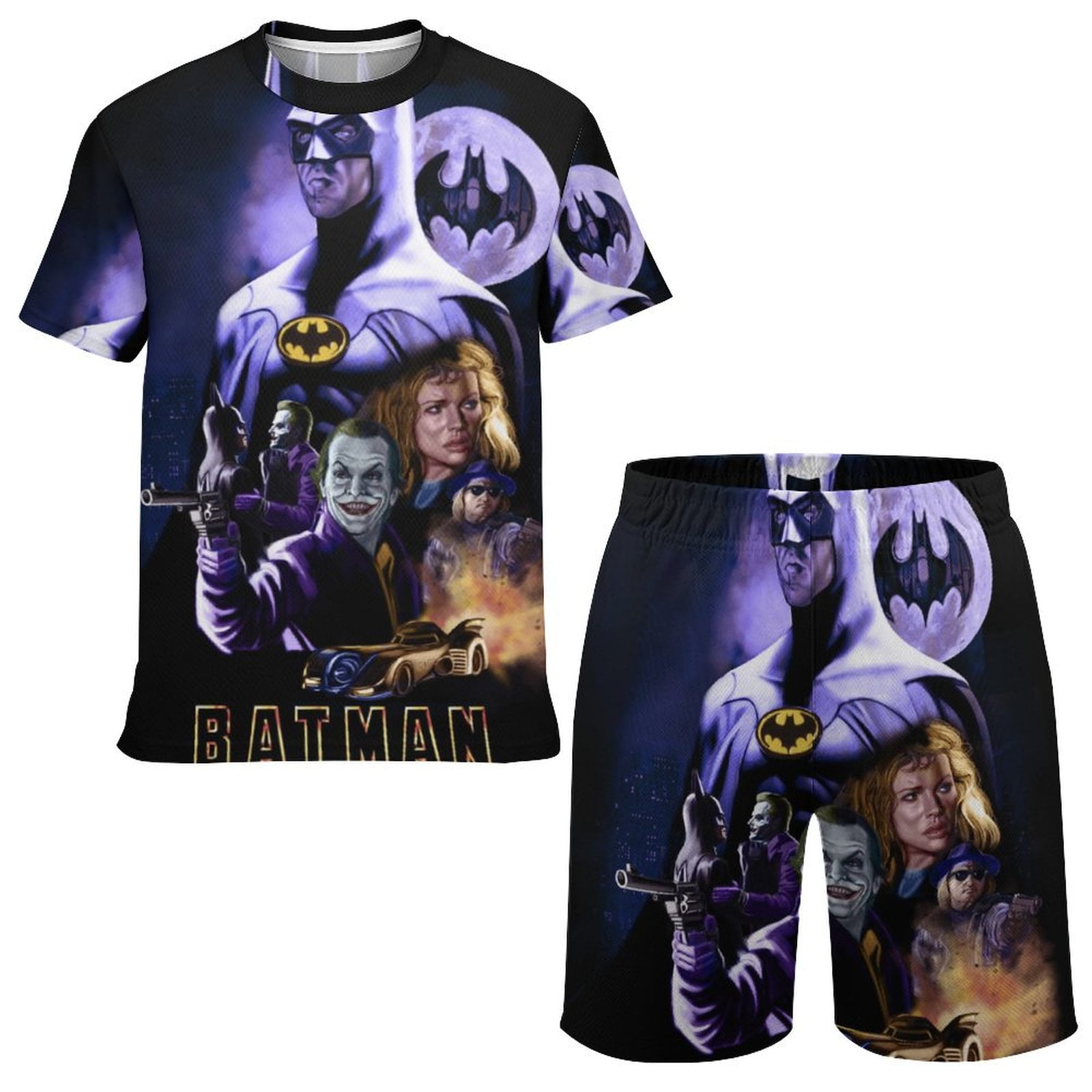 Batman Boys Short Sleeve Mesh T-Shirt And Shorts Outfit Set Summer ...