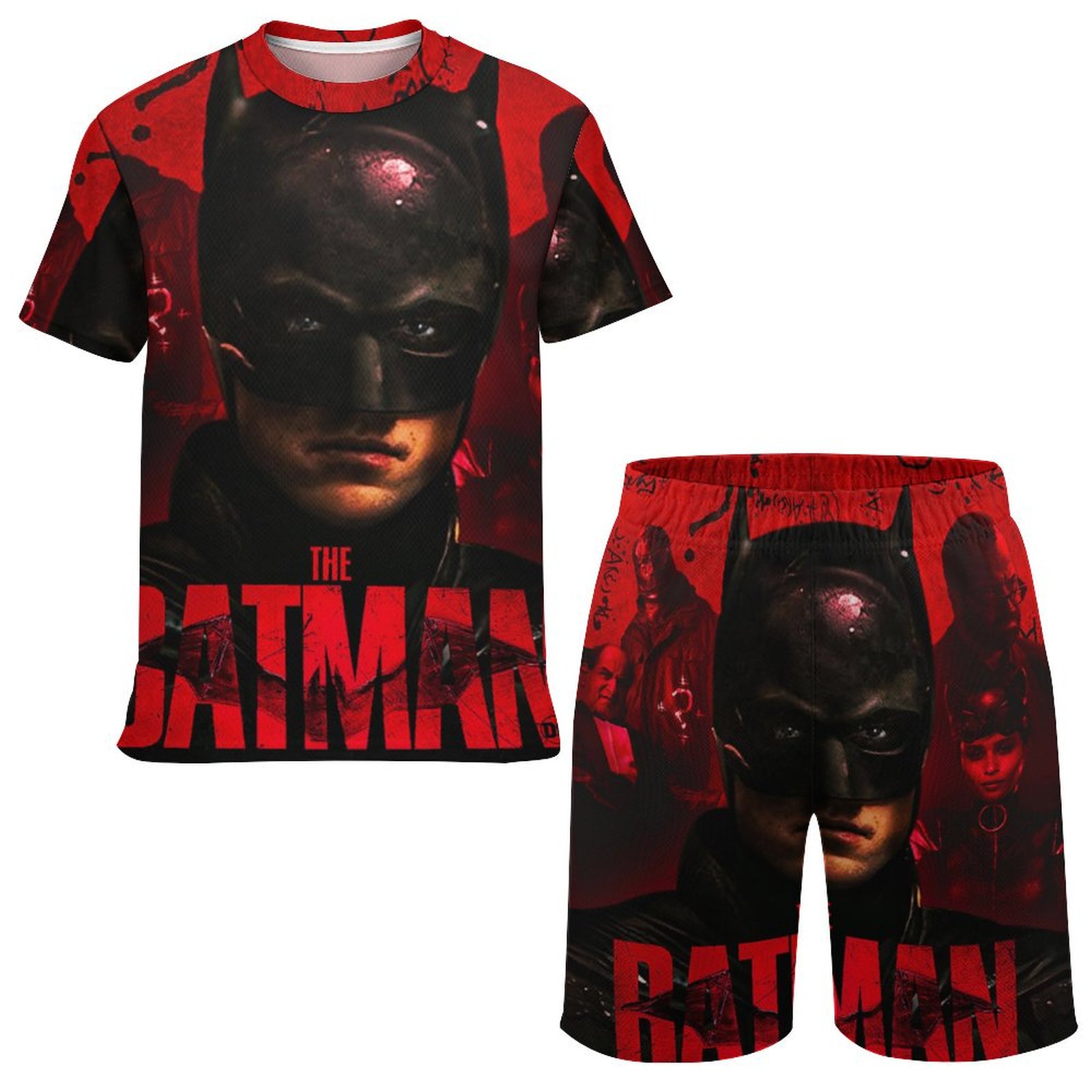 Batman Boys Short Sleeve T-Shirt And Mesh Shorts Outfit Set for Kids ...