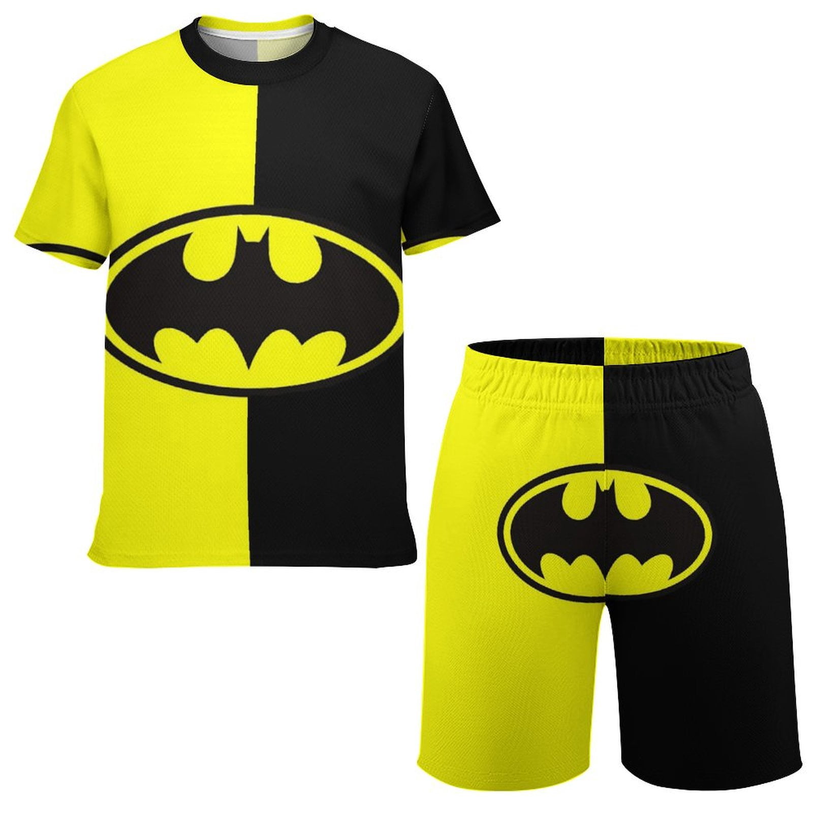 Batman Boys Short Sleeve T-Shirt And Mesh Shorts Outfit Set for Kids ...