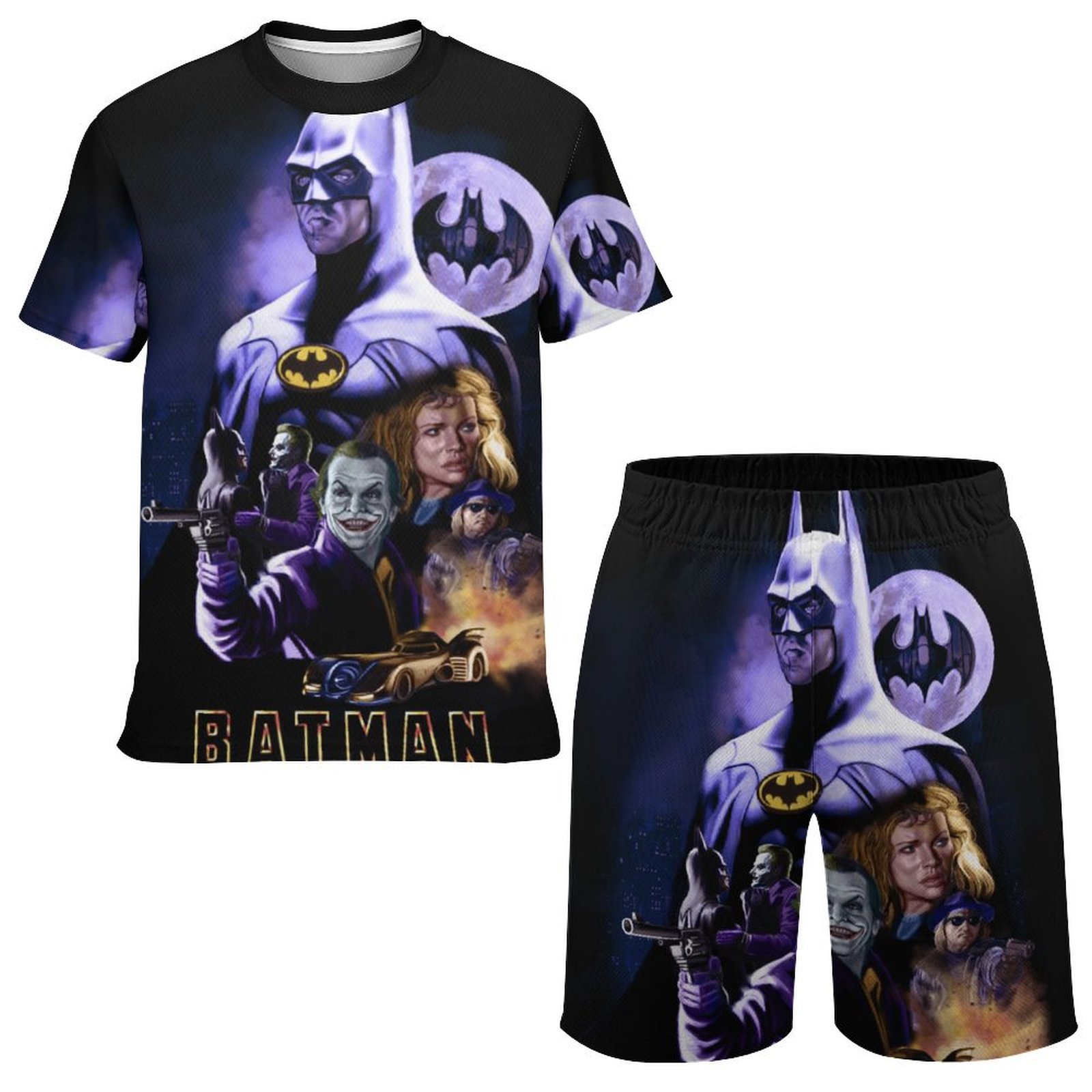 Batman Boys Short Sleeve T-Shirt And Mesh Shorts Outfit Set for Kids ...