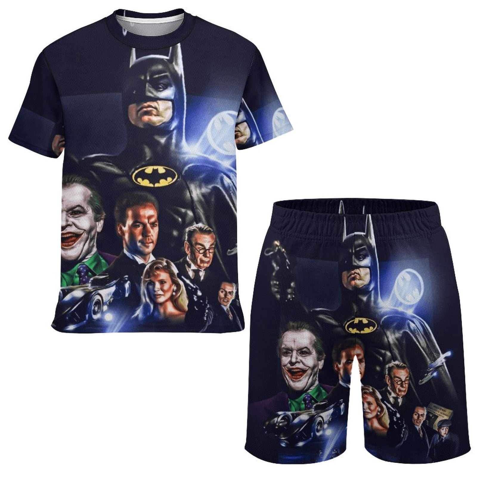 Batman Boys Short Sleeve T-Shirt And Mesh Shorts Outfit Set for Kids ...