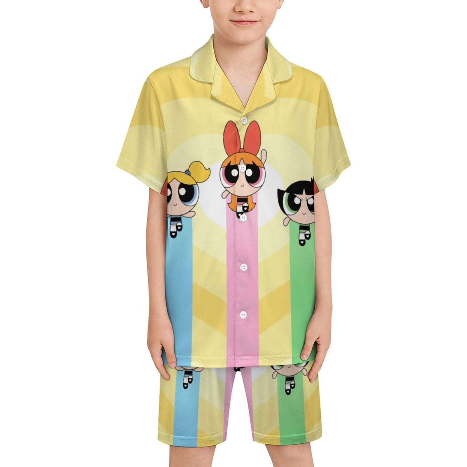 Batman Boys Silk Pajamas Button Down Sleepwear Satin Nightwear 2 Pcs Pj ...