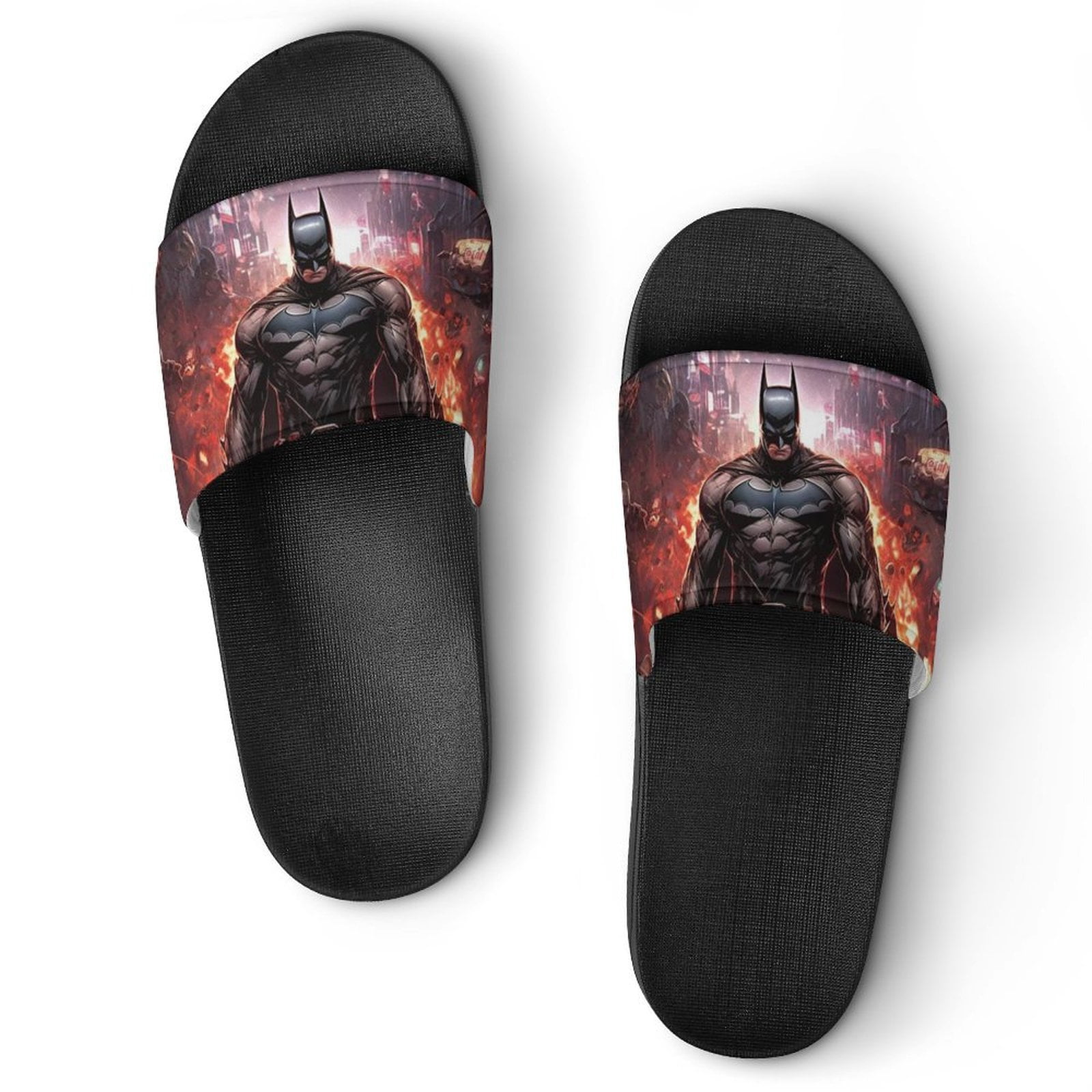 Batman Boys Slide Sandals, Comfort Casual Pool Slide Outdoor, Slip-On ...