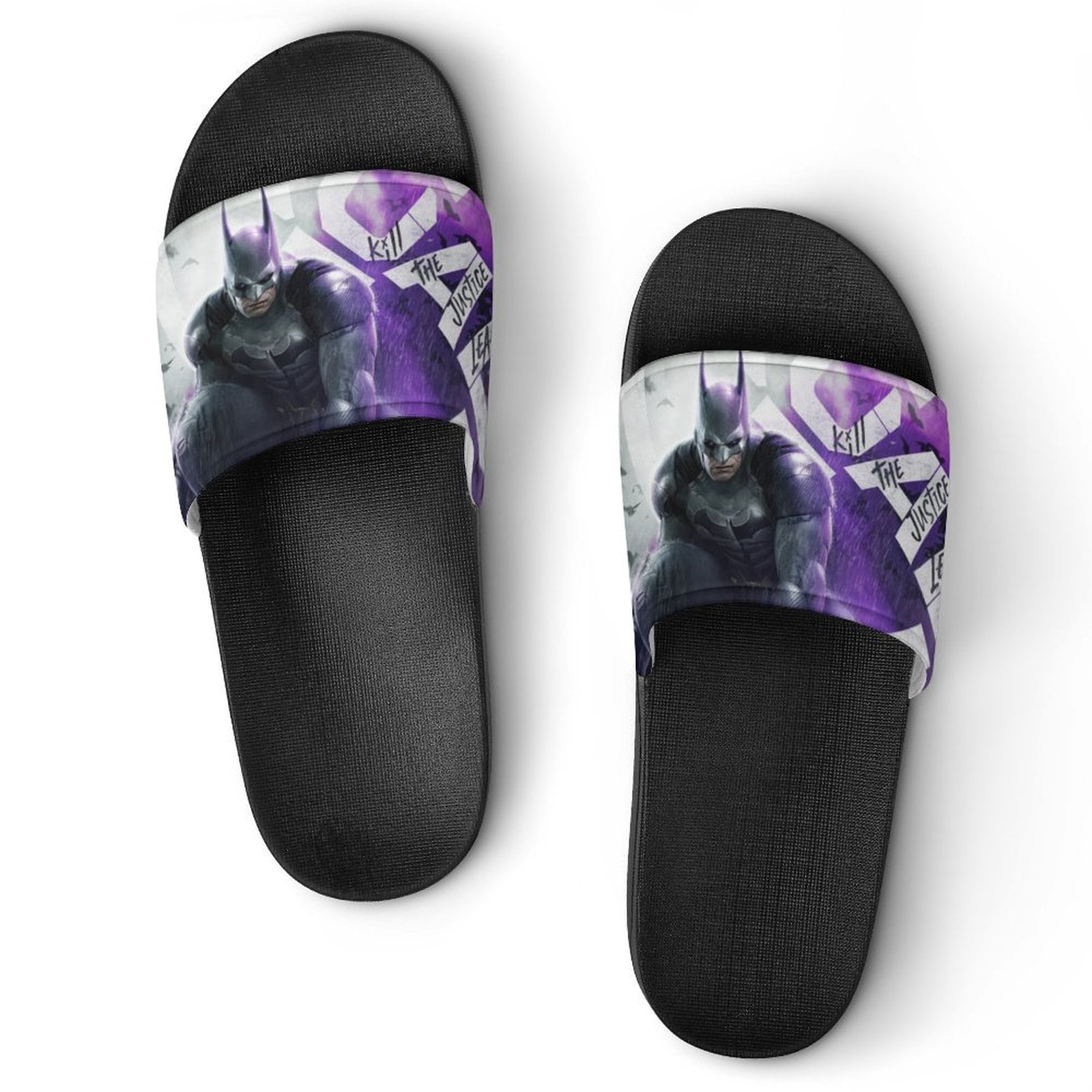 Batman Boys Slide Sandals, Comfort Casual Pool Slide Outdoor, Slip-On ...