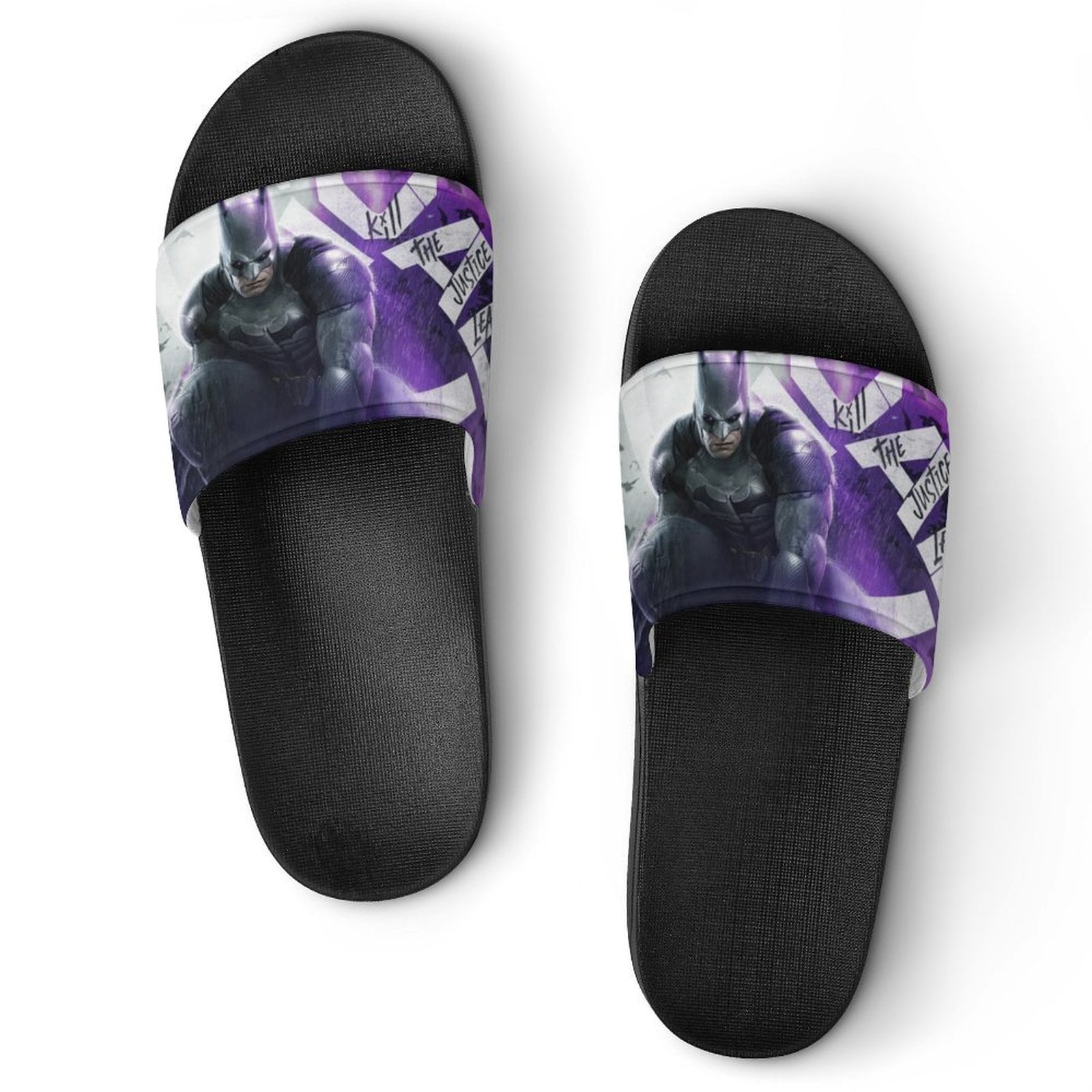 Batman Boys Slide Sandals, Comfort Casual Pool Slide Outdoor, Slip-On ...